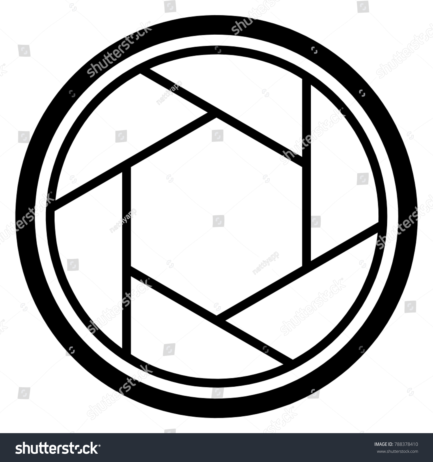 Camera Shutter Icon Symbol Shutter Blade Stock Vector (Royalty Free ...