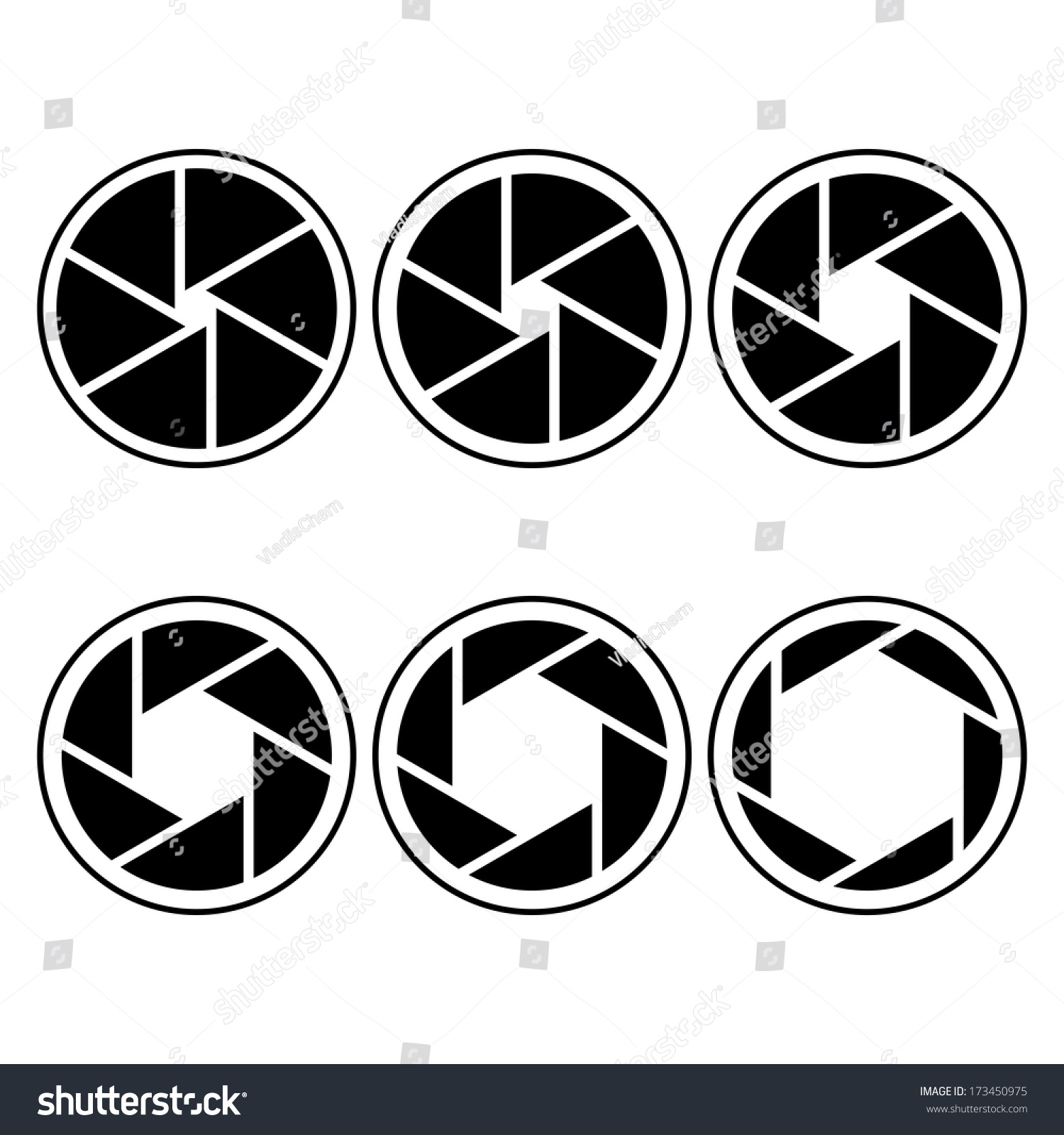 Camera Shutter Symbols Vector Illustration Stock Vector (Royalty Free ...