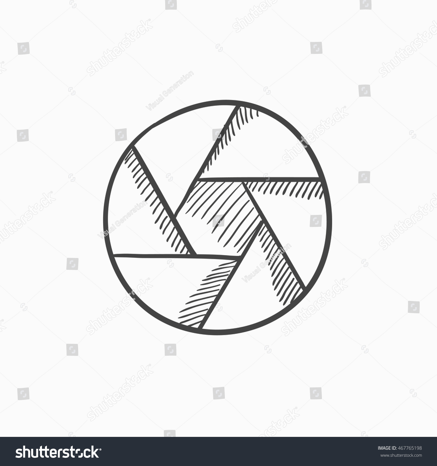Camera Shutter Vector Sketch Icon Isolated Stock Vector (Royalty Free ...