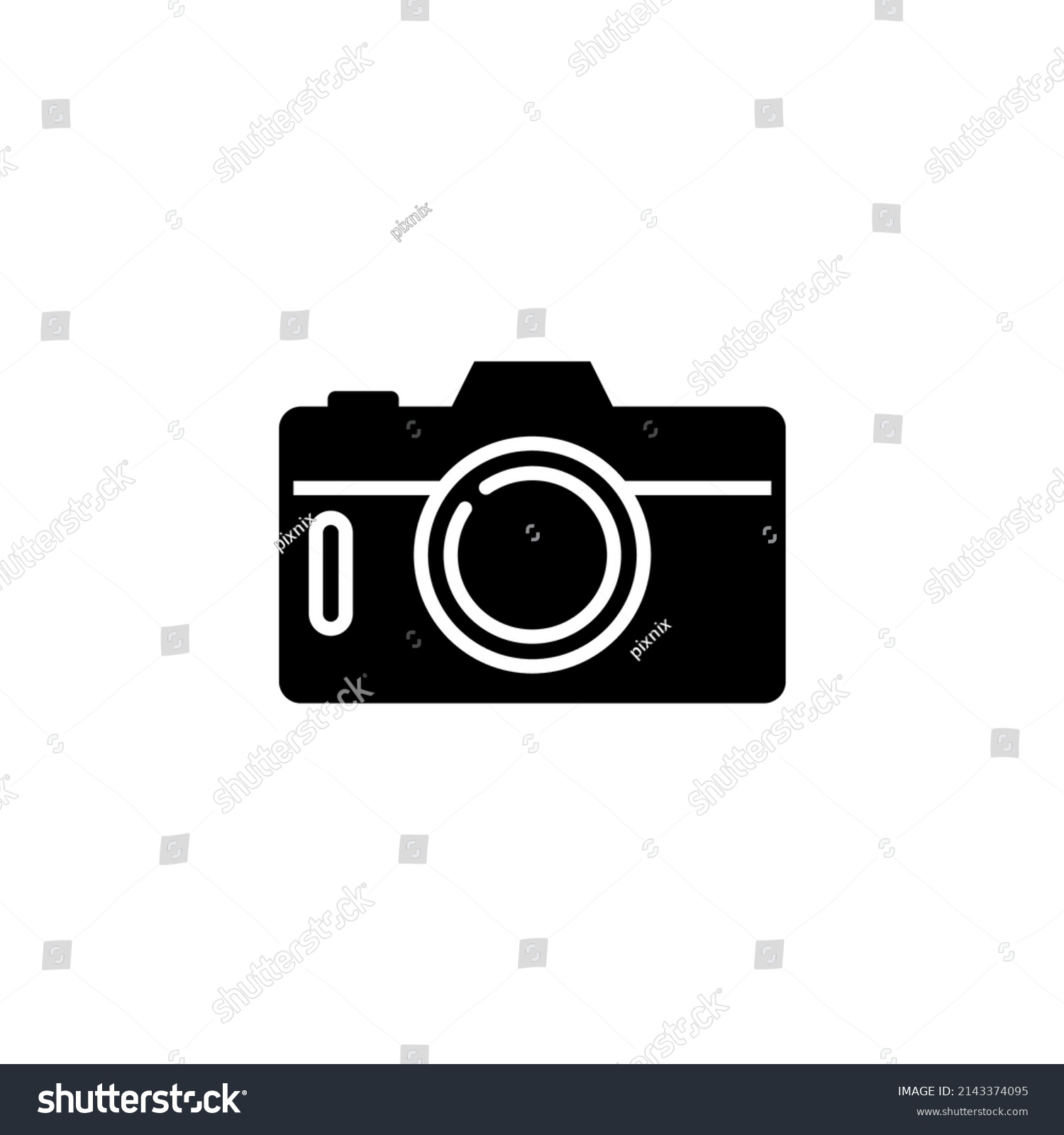 Camera Stencil Icon On White Background Stock Vector (Royalty Free ...