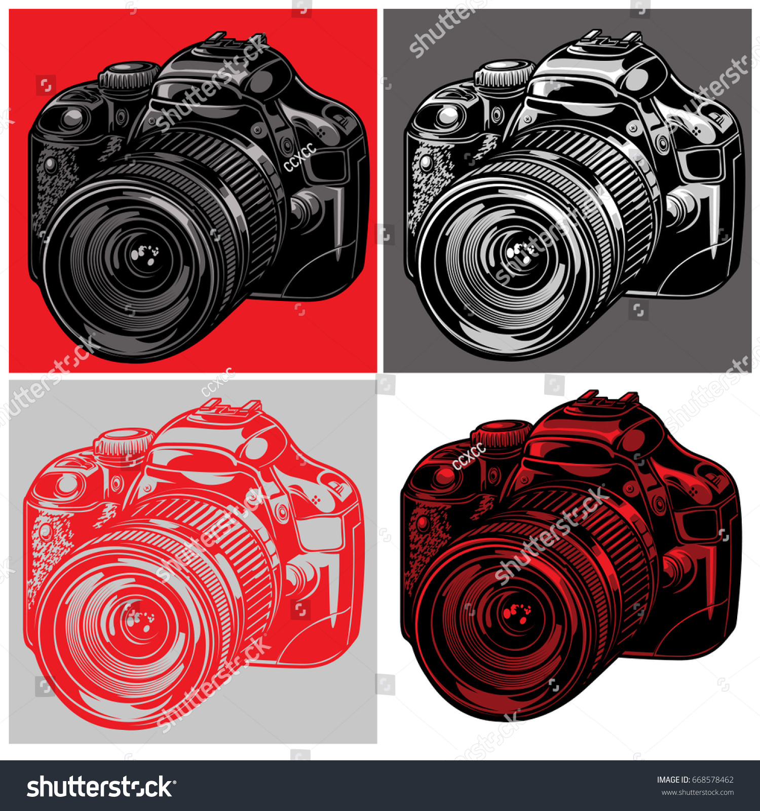 Camera Vector Illustration Stock Vector (Royalty Free) 668578462 ...