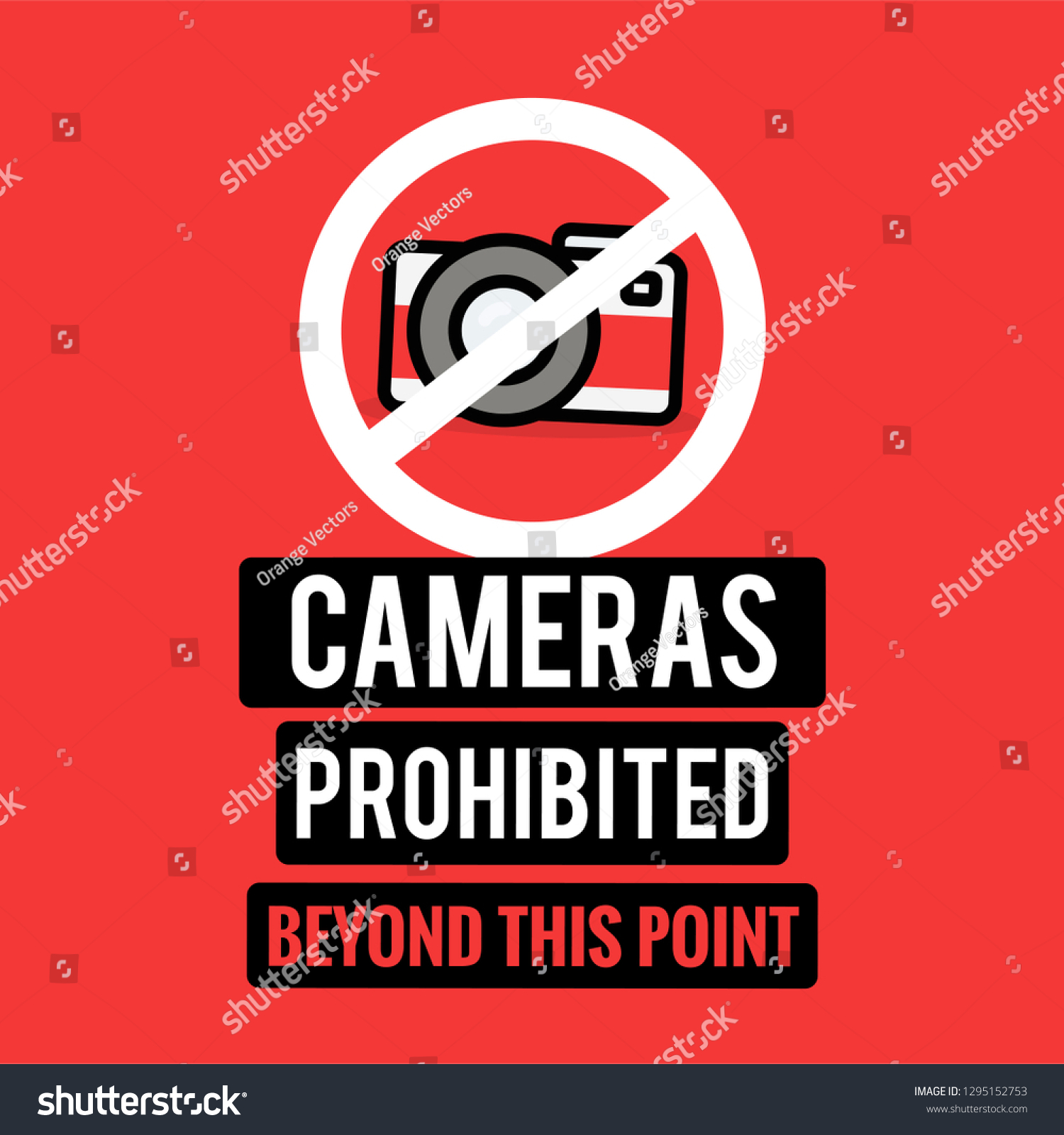 Cameras Prohibited Beyond This Point Vector: vector de stock (libre de ...