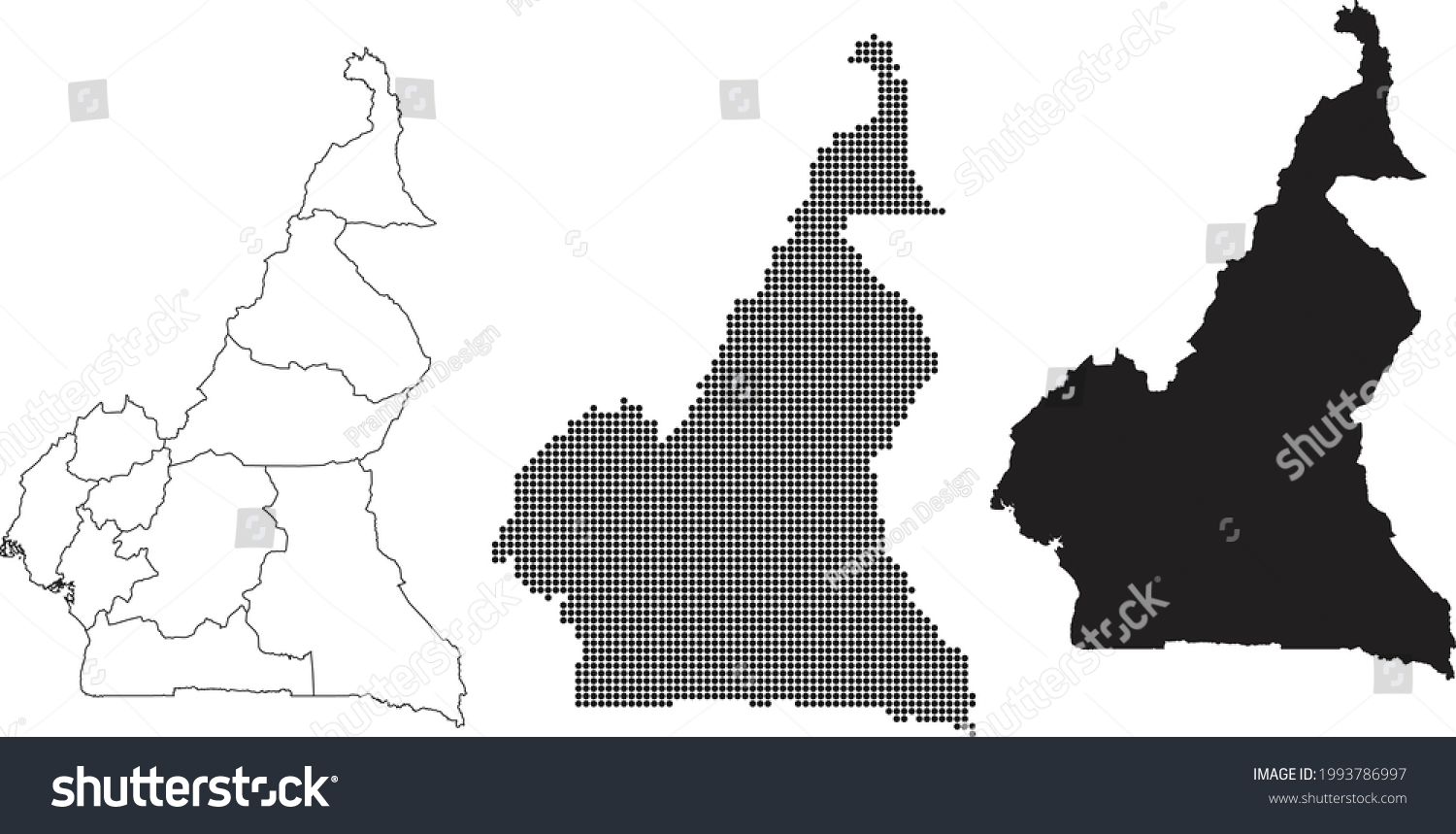 Cameroon Map Isolated On White Background Stock Vector (Royalty Free ...