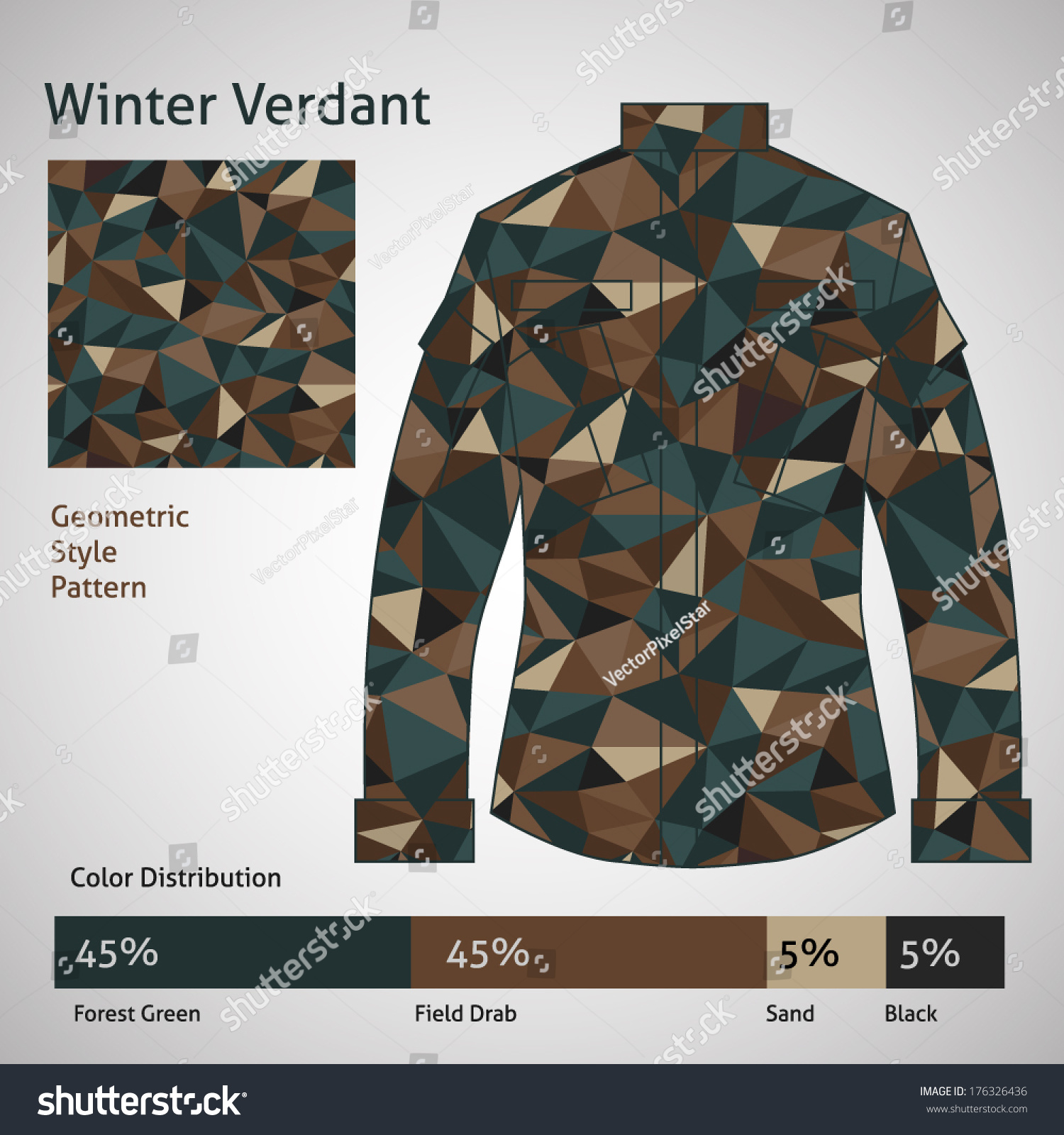 Camouflage Jacket Winter Verdant Geometric Triangle Stock Vector ...