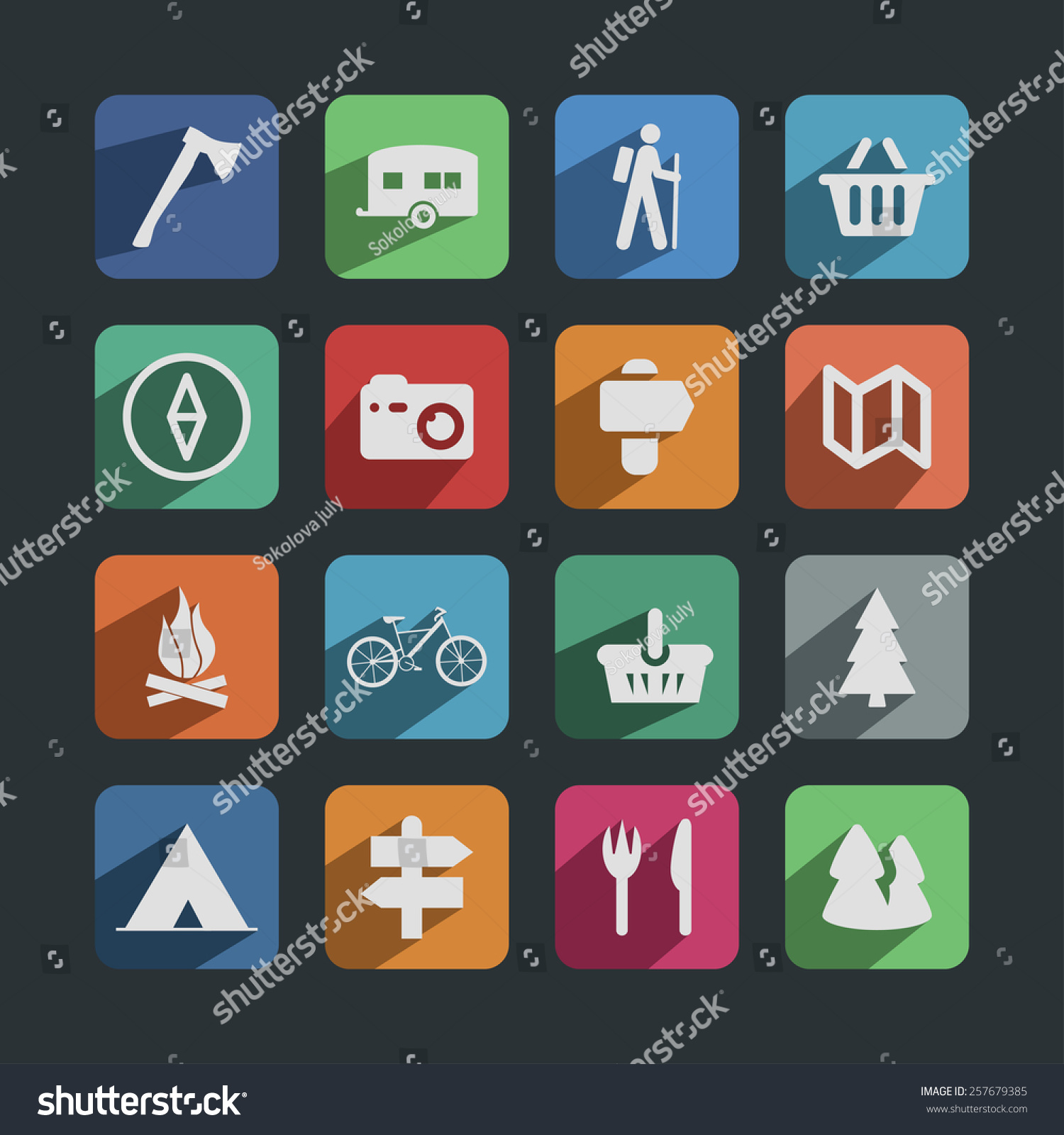 Camp Icon Set Stock Vector (Royalty Free) 257679385