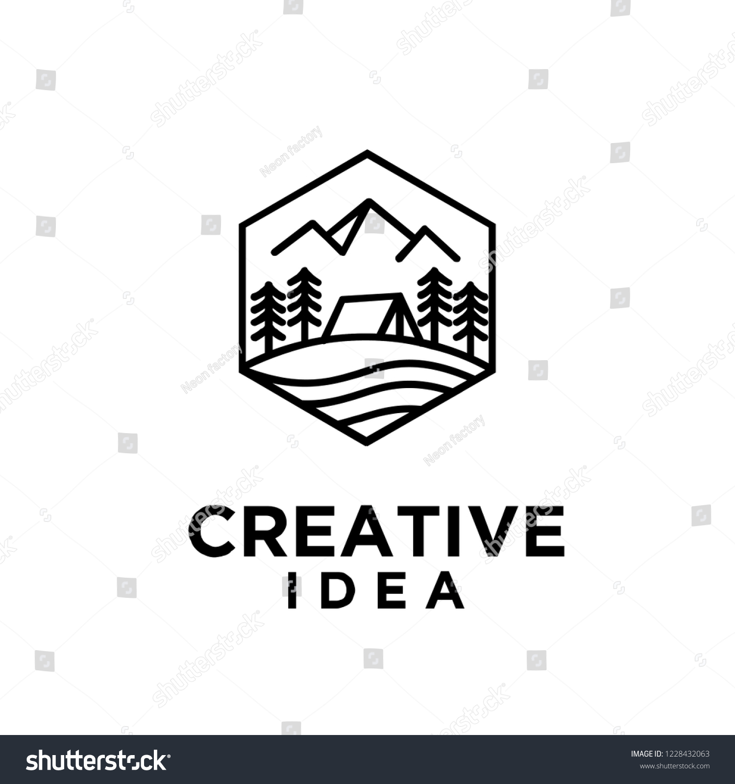 Camp Line Logo Icon Designs Vector Stock Vector (Royalty Free) 1228432063