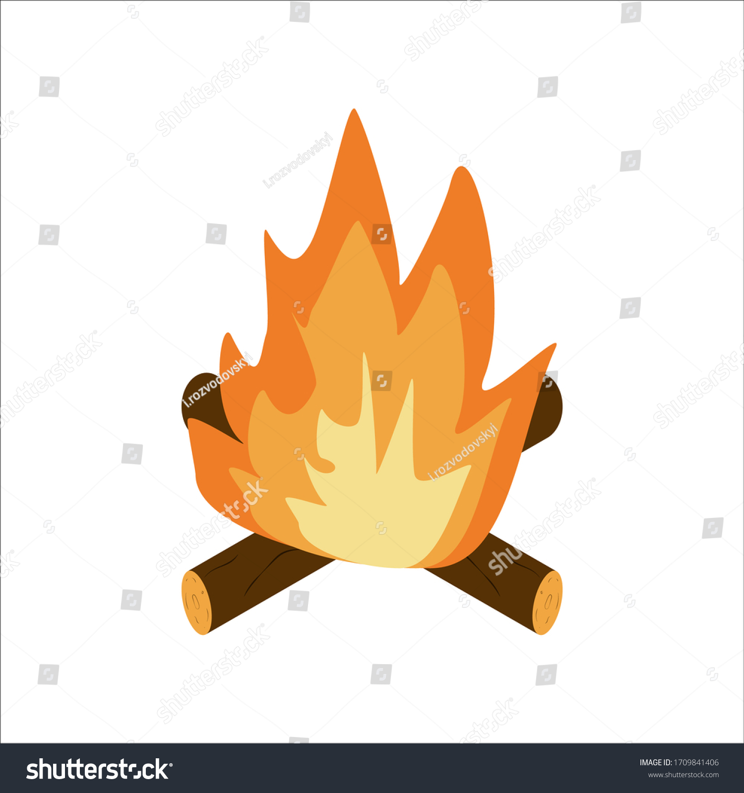 vector de fogata dibujando sobre aislado: vector de stock (libre de ...
