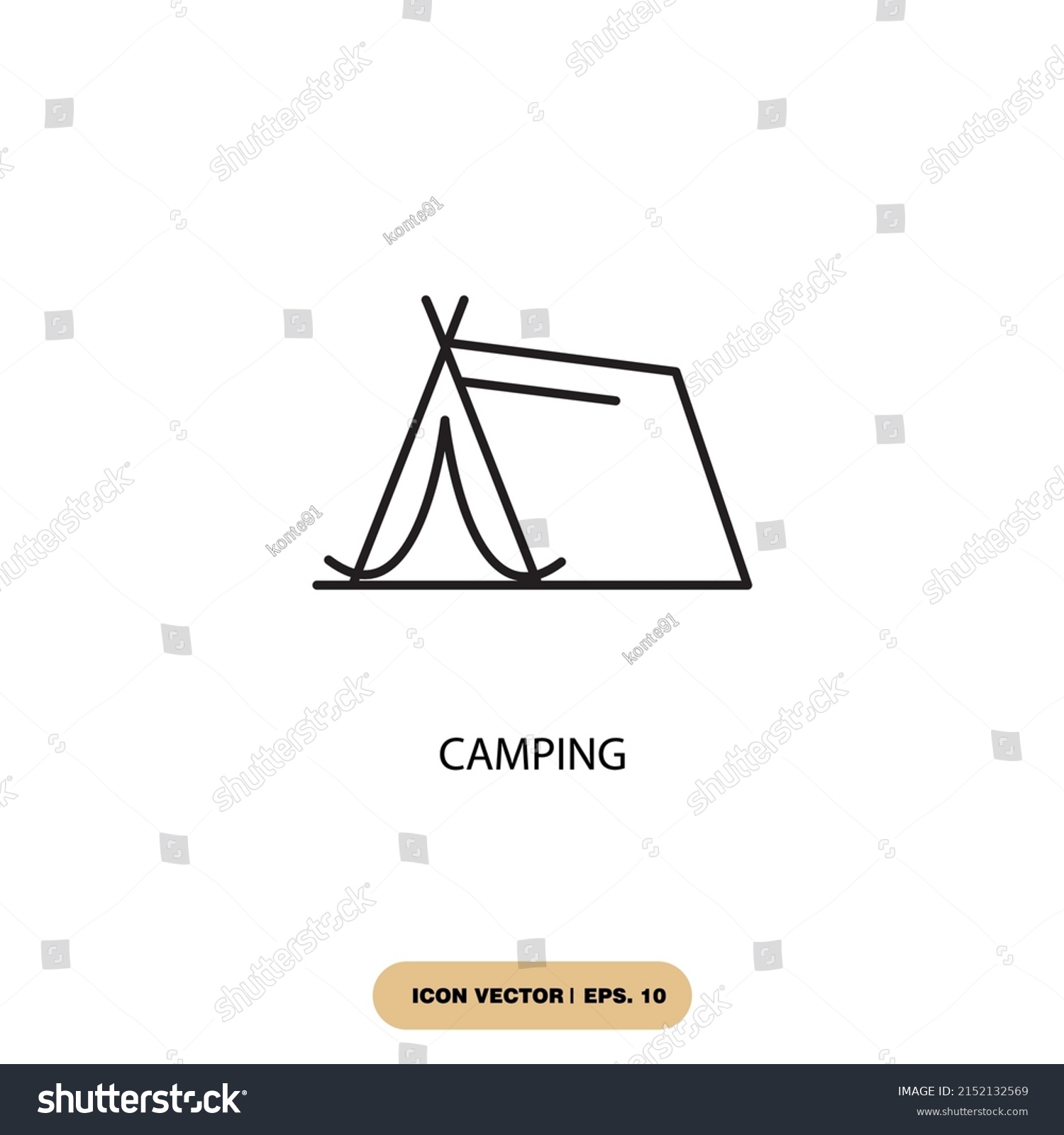 Camping Icons Symbol Vector Elements Infographic Stock Vector (Royalty ...