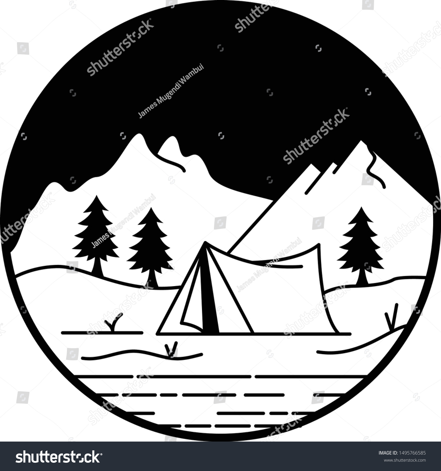 Camping Summer Camp Fire Vector Stock Vector (Royalty Free) 1495766585