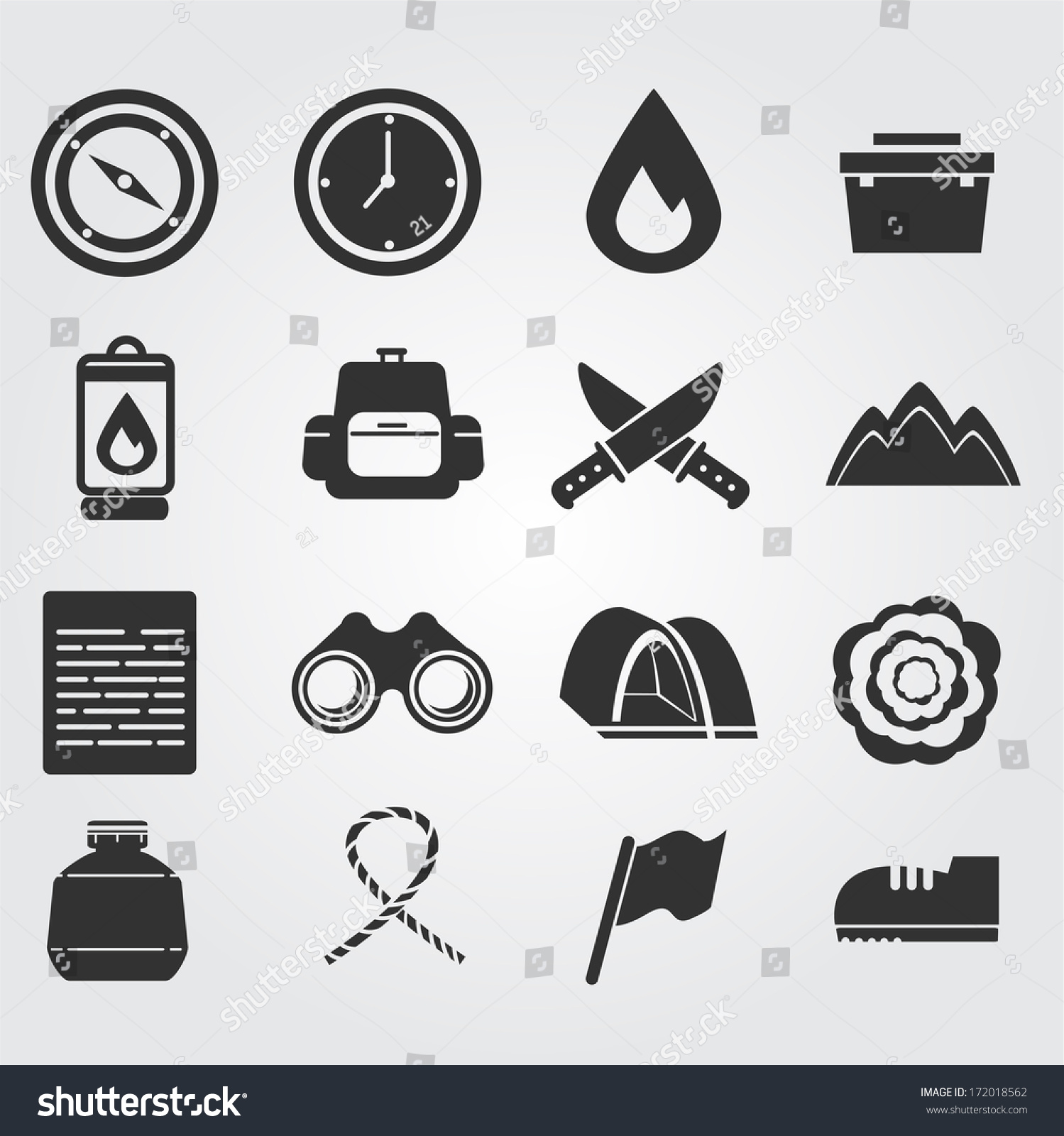 Camping Symbols 스톡 벡터(로열티 프리) 172018562 | Shutterstock