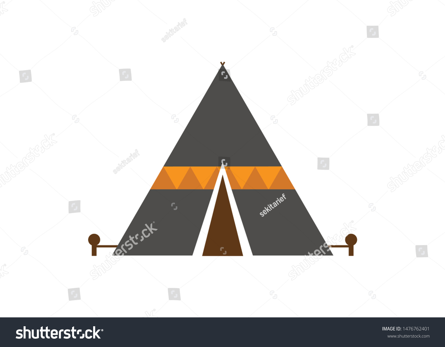 Camping Tent Flat Design Vector Icon: เวกเตอร์สต็อก (ปลอดค่าลิขสิทธิ์ ...