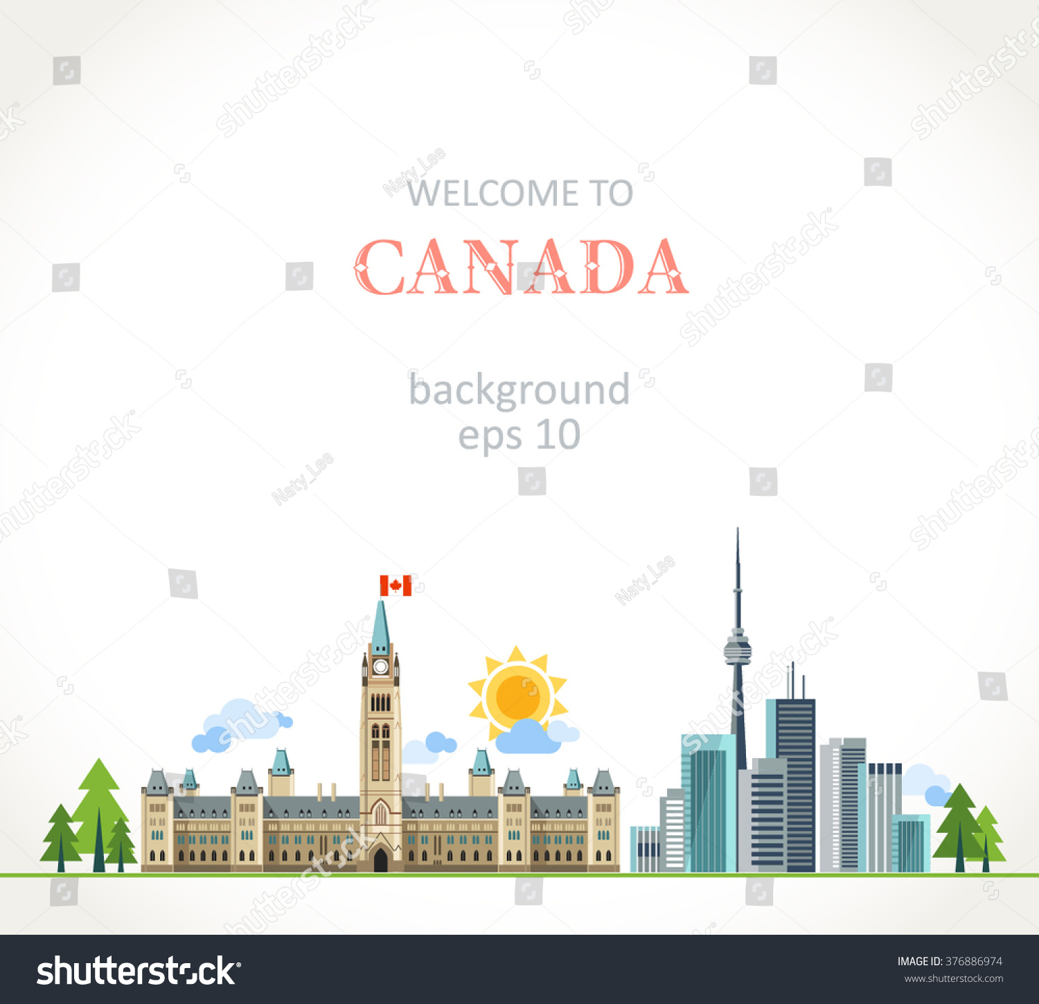 Canada Background Panorama Stock Vector (Royalty Free) 376886974 ...