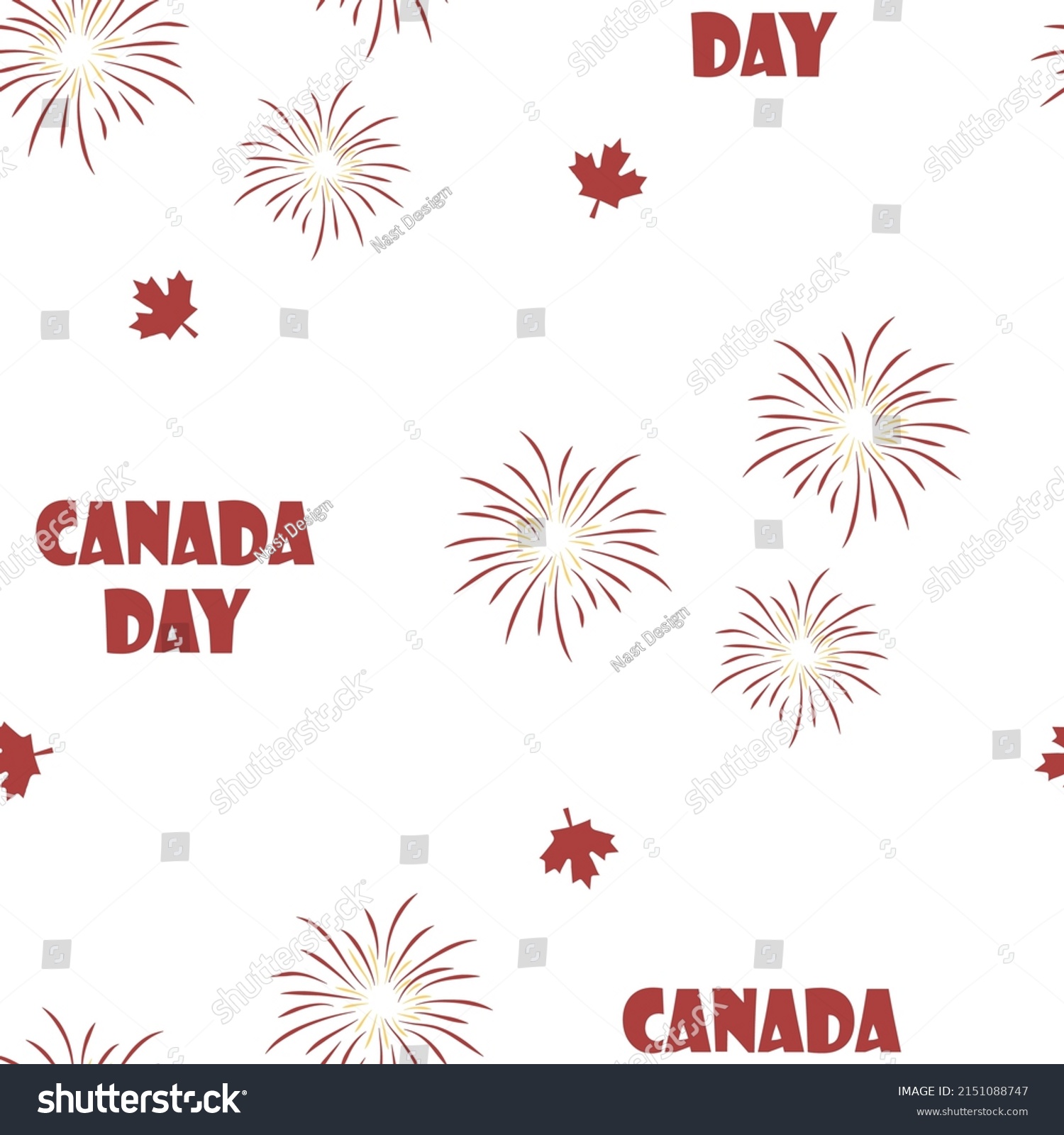 Canada Day Firework Seamless Pattern On Stock Vector (Royalty Free ...