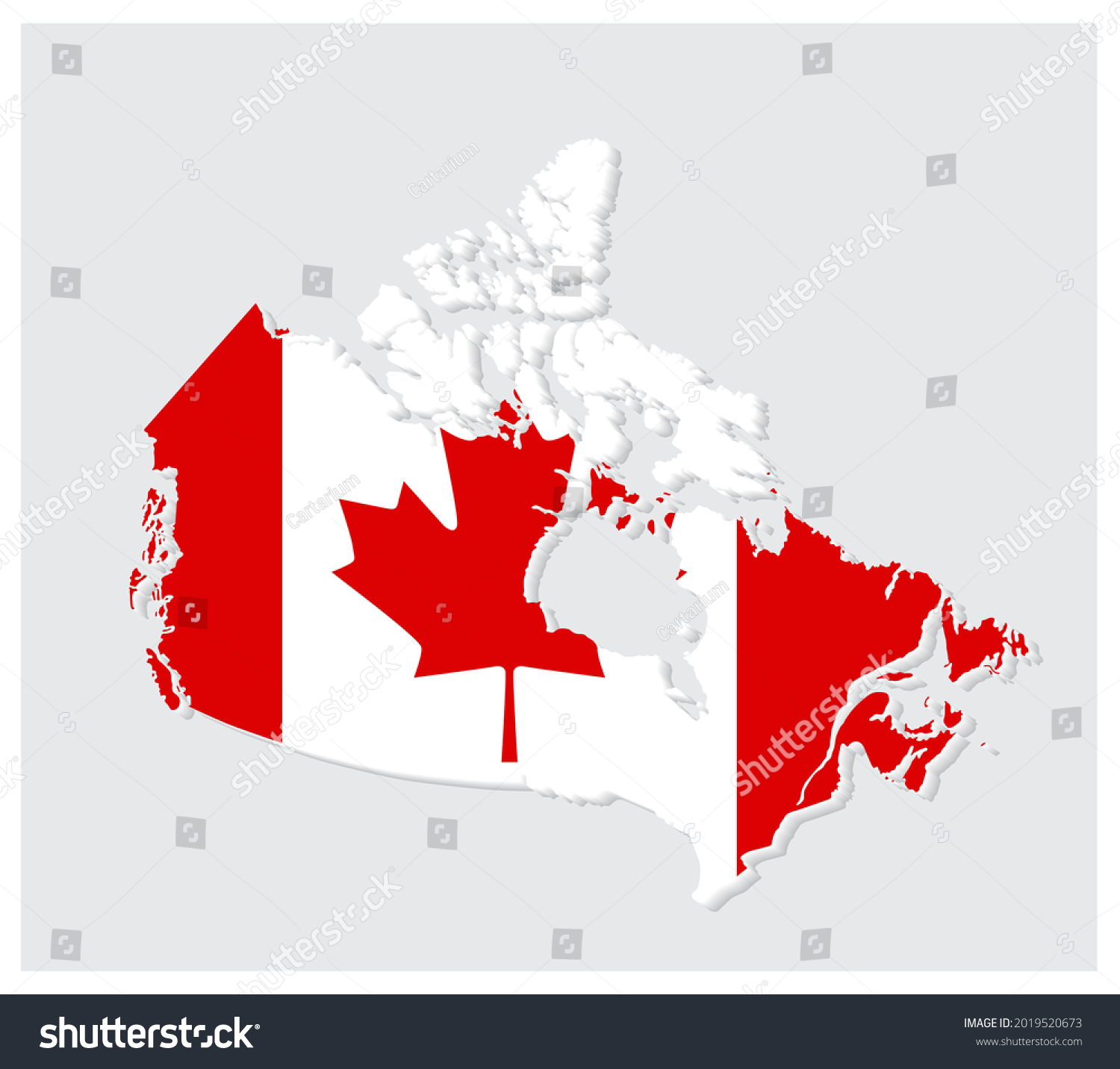Canada Flag Map 3d Highly Detailed Stock Vector (Royalty Free ...