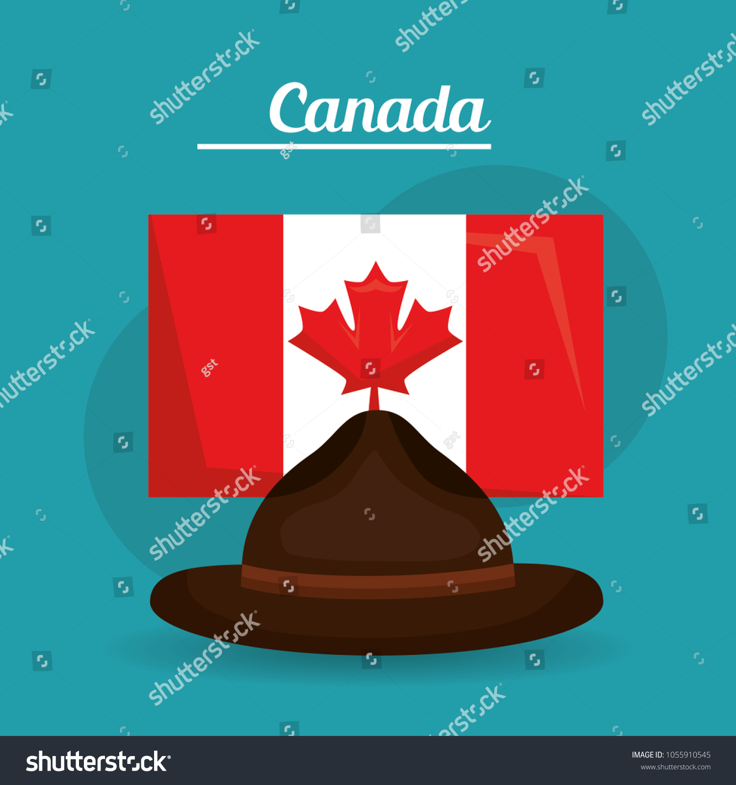 Canada Flag Map Monument Stock Vector (Royalty Free) 1055910545