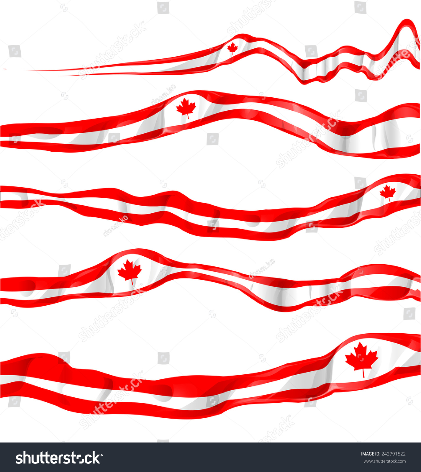 Canada Flag Set Isolated On White Stock Vector (Royalty Free) 242791522 ...