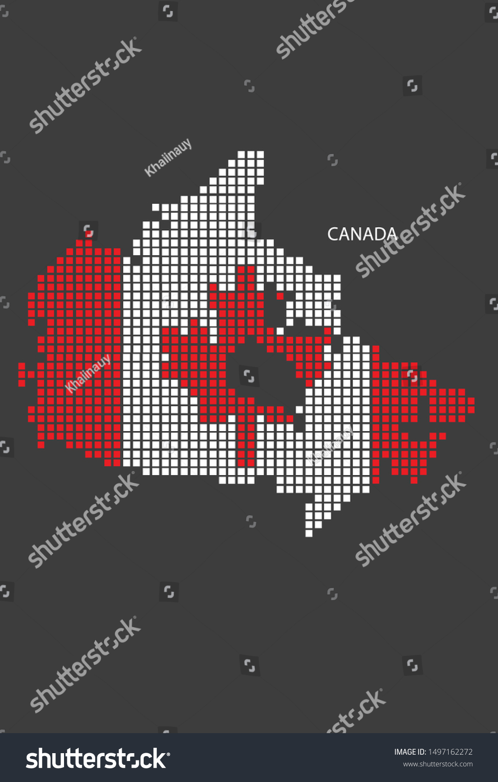 Canada Map Design Flag Square Black Stock Vector (Royalty Free) 1497162272