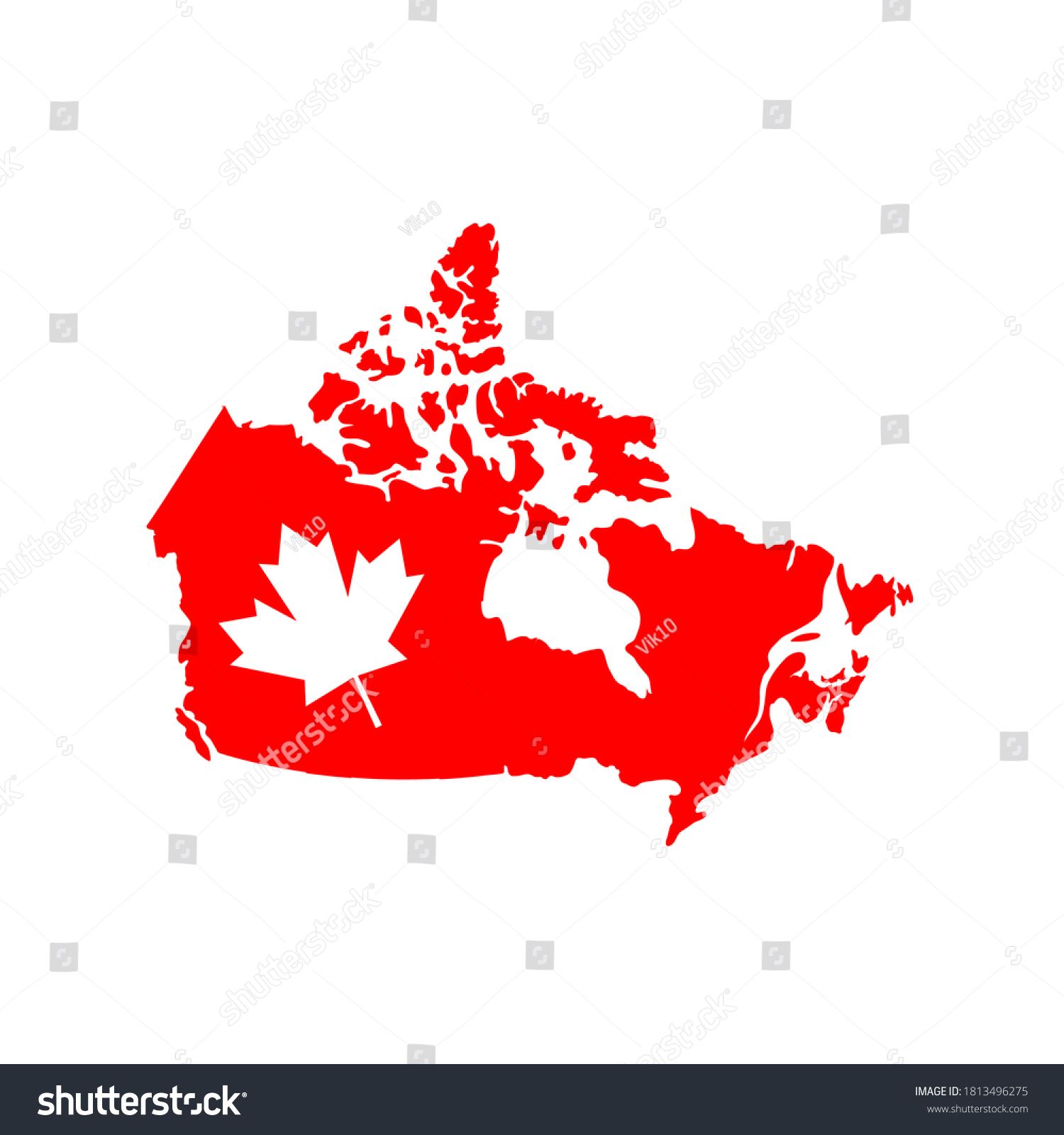 Canada Map On White Background Maple Stock Vector (Royalty Free ...