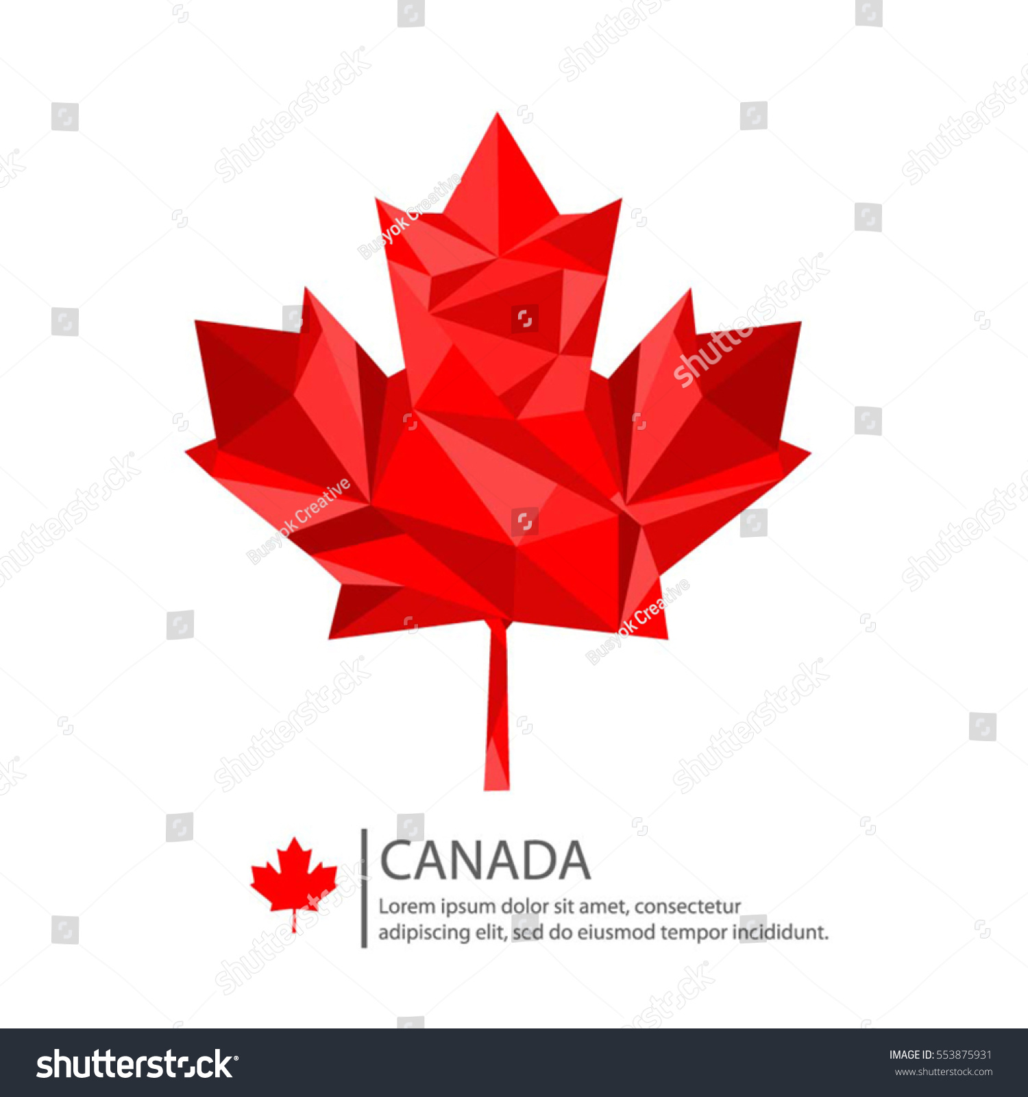 Canada Maple Leaf Design Low Poly Stock Vector (Royalty Free) 553875931 ...