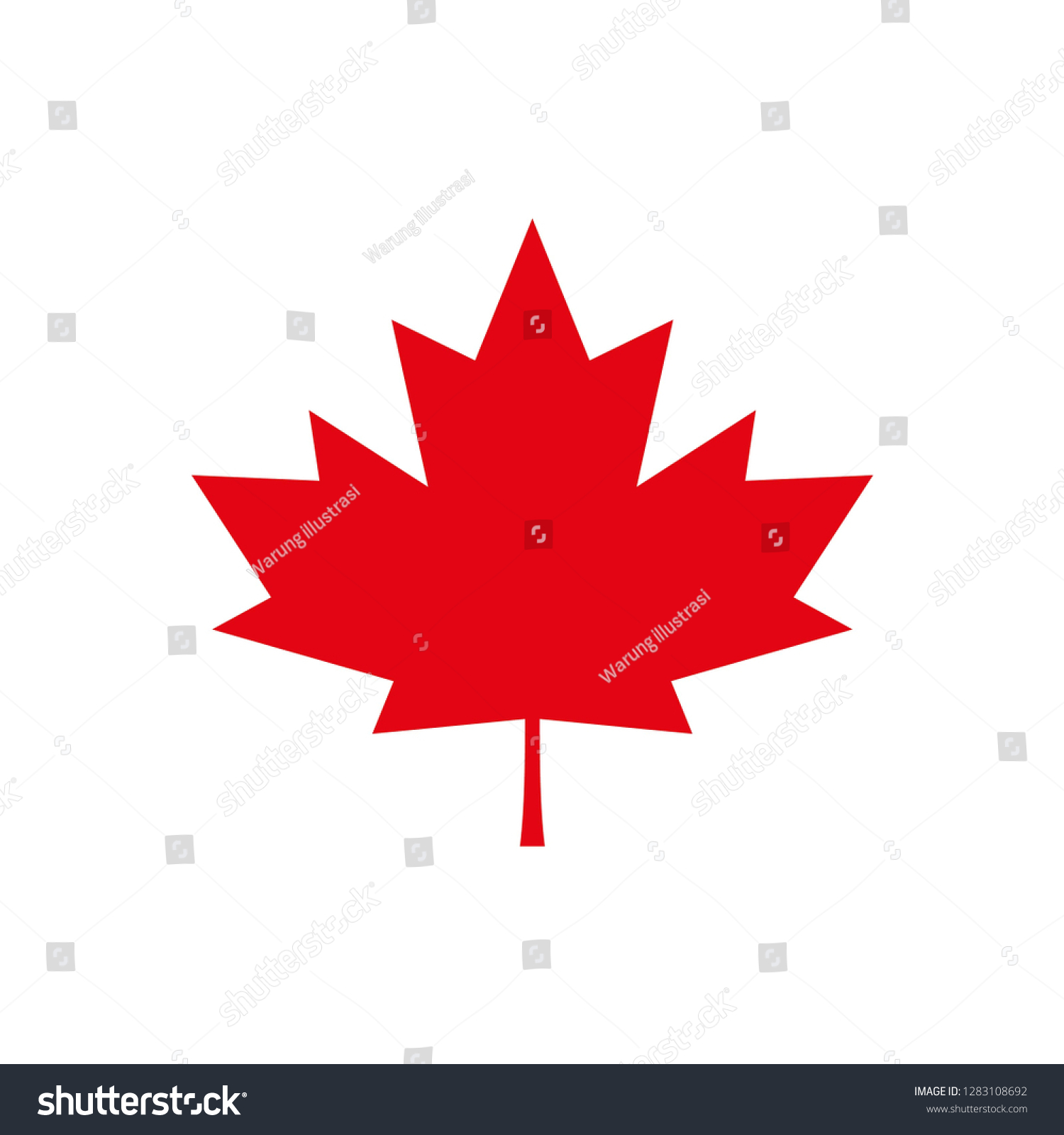 Canada Red Leaf Icon Vector Symbol Stock Vector (Royalty Free) 1283108692