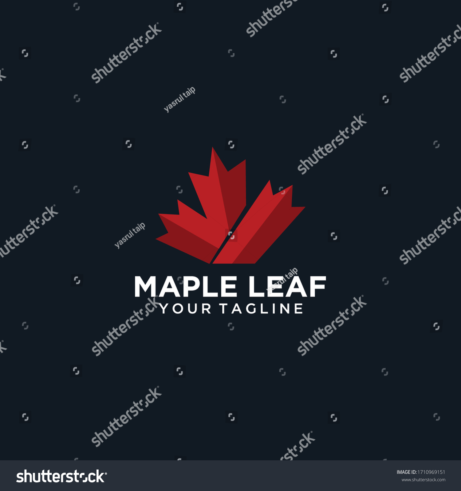Canada Red Maple Leaf Logo Design Stock Vector (Royalty Free) 1710969151