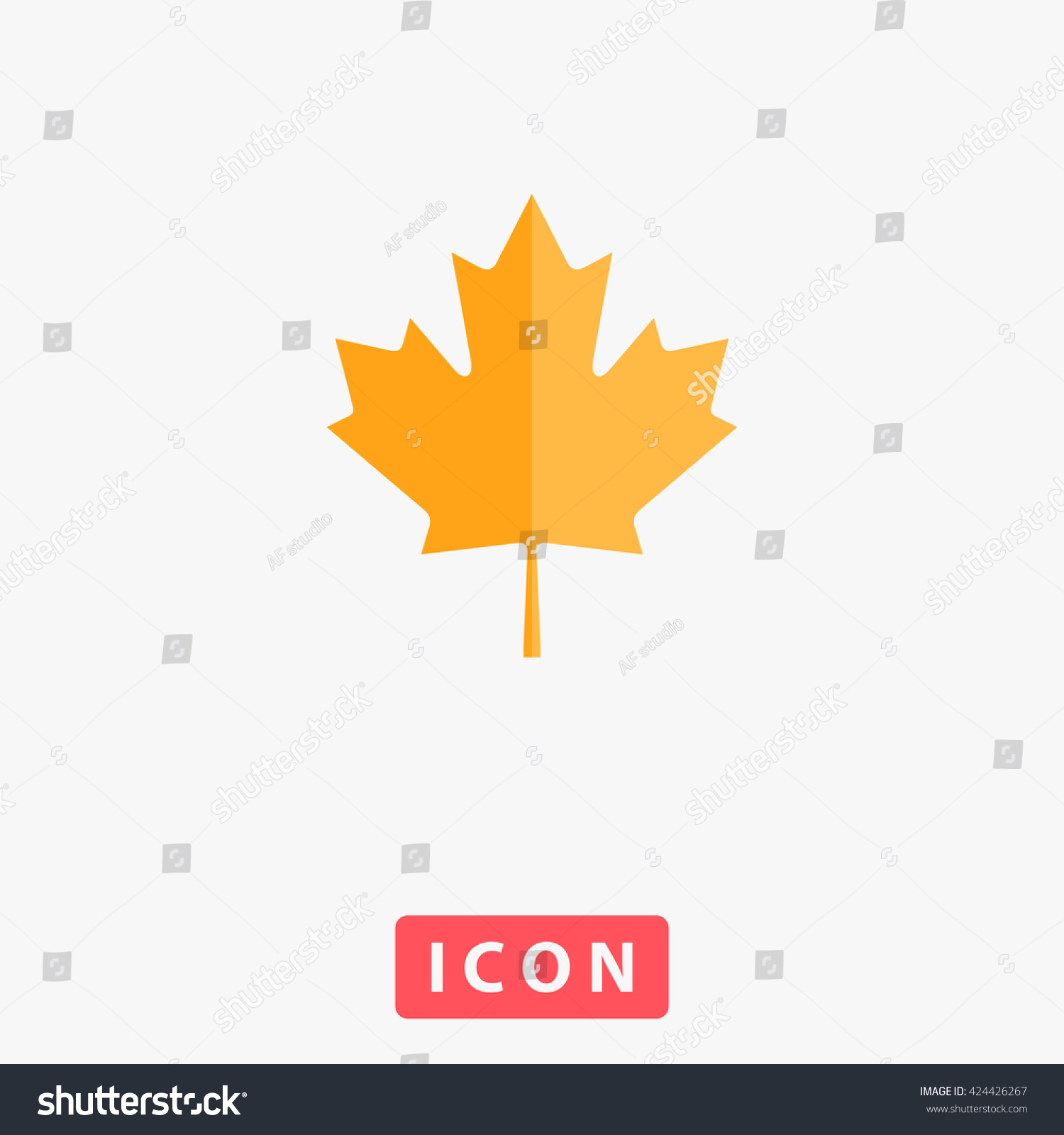 Canadian Leaf Icon Vector Stock Vector (Royalty Free) 424426267