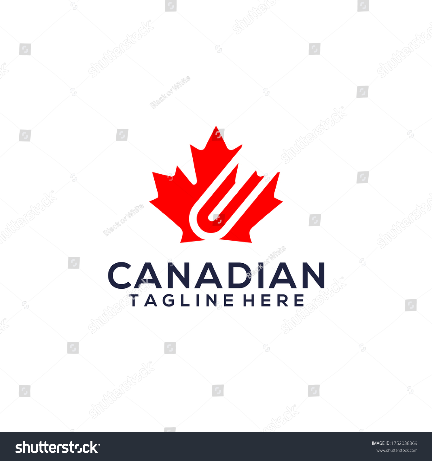 Canadian Leaf Logo Design Template Stock Vector (Royalty Free ...