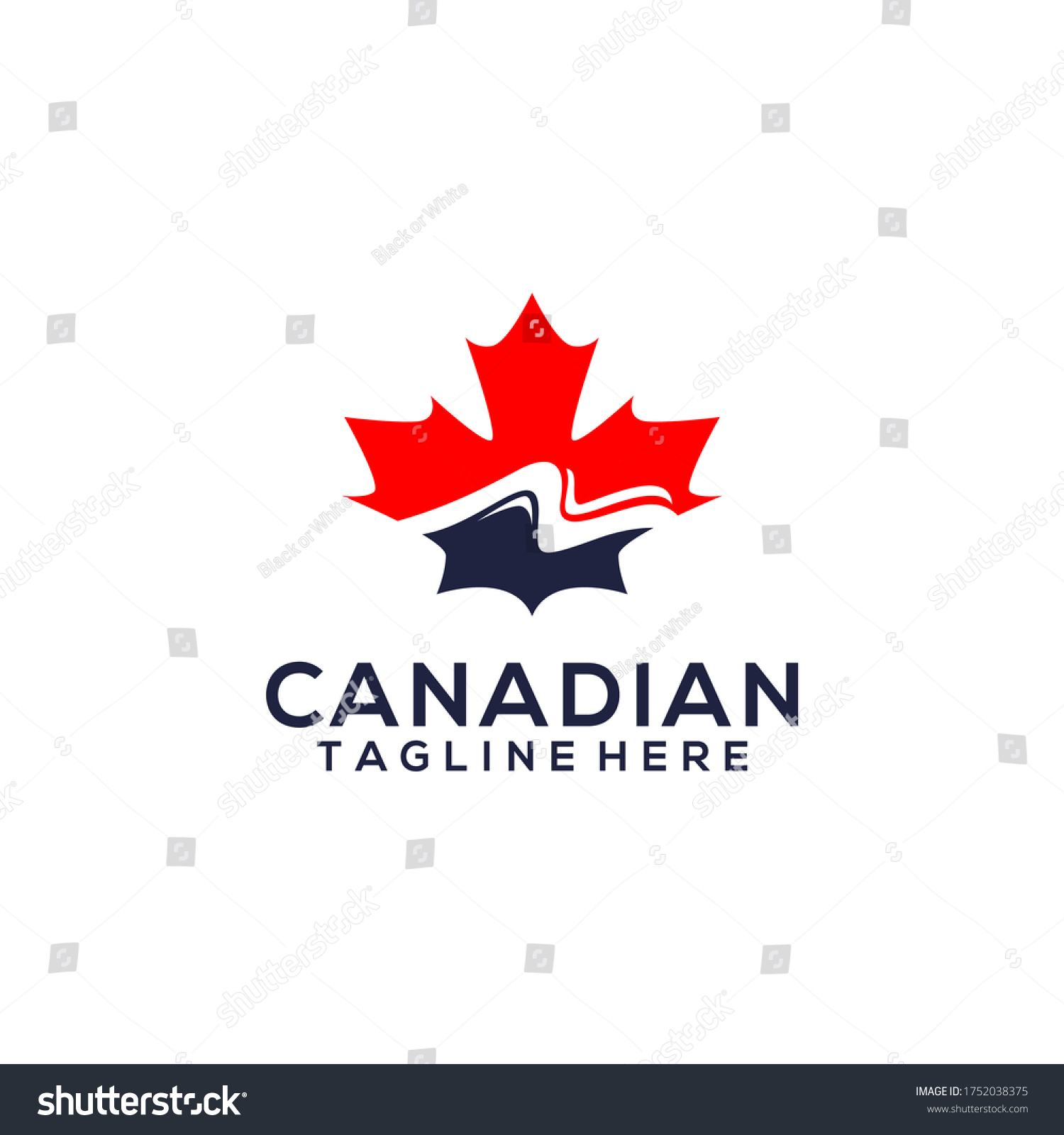 Canadian Leaf Logo Design Template Stock Vector (Royalty Free) 1752038375
