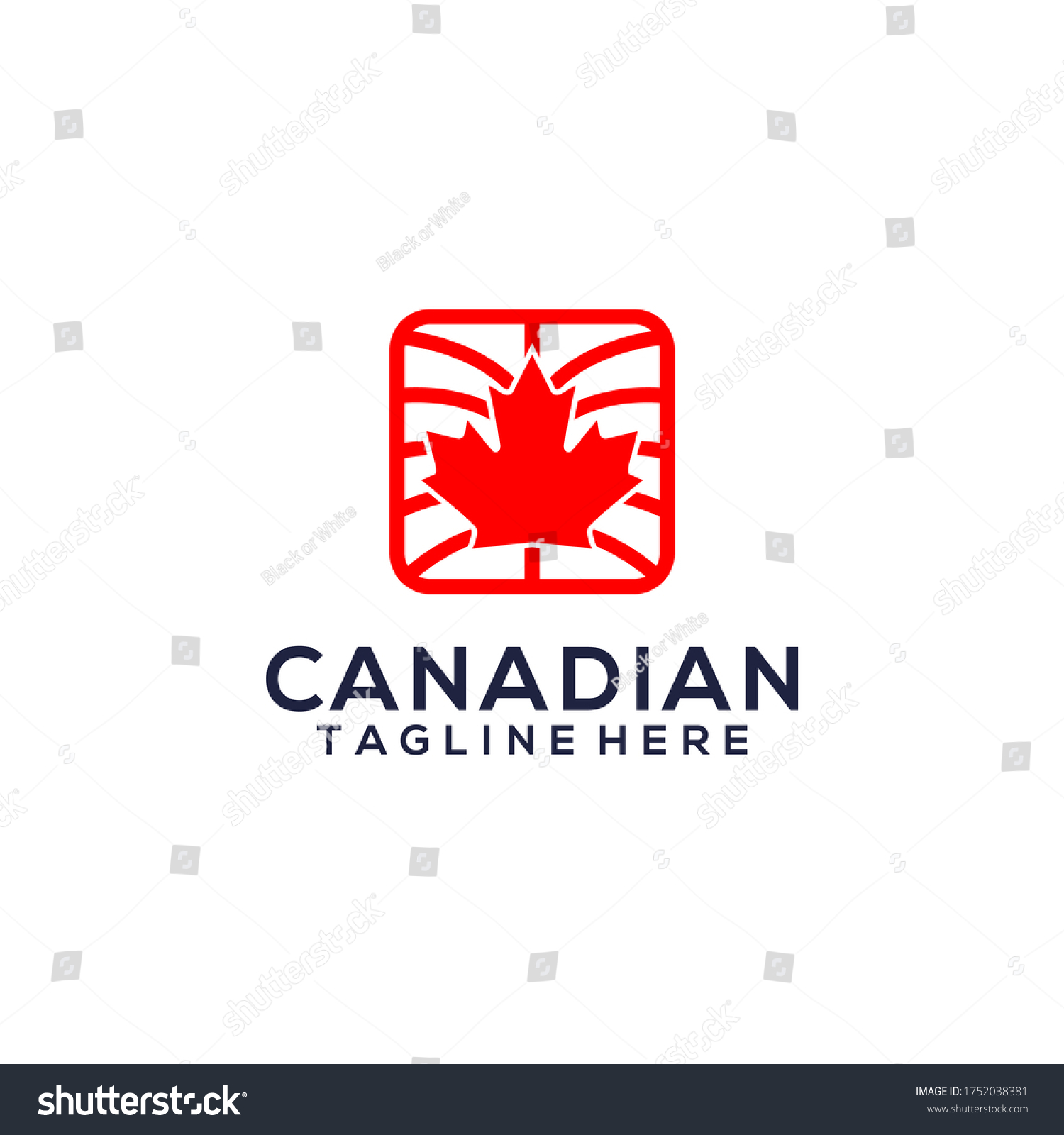 Canadian Leaf Logo Design Template Stock Vector (Royalty Free ...