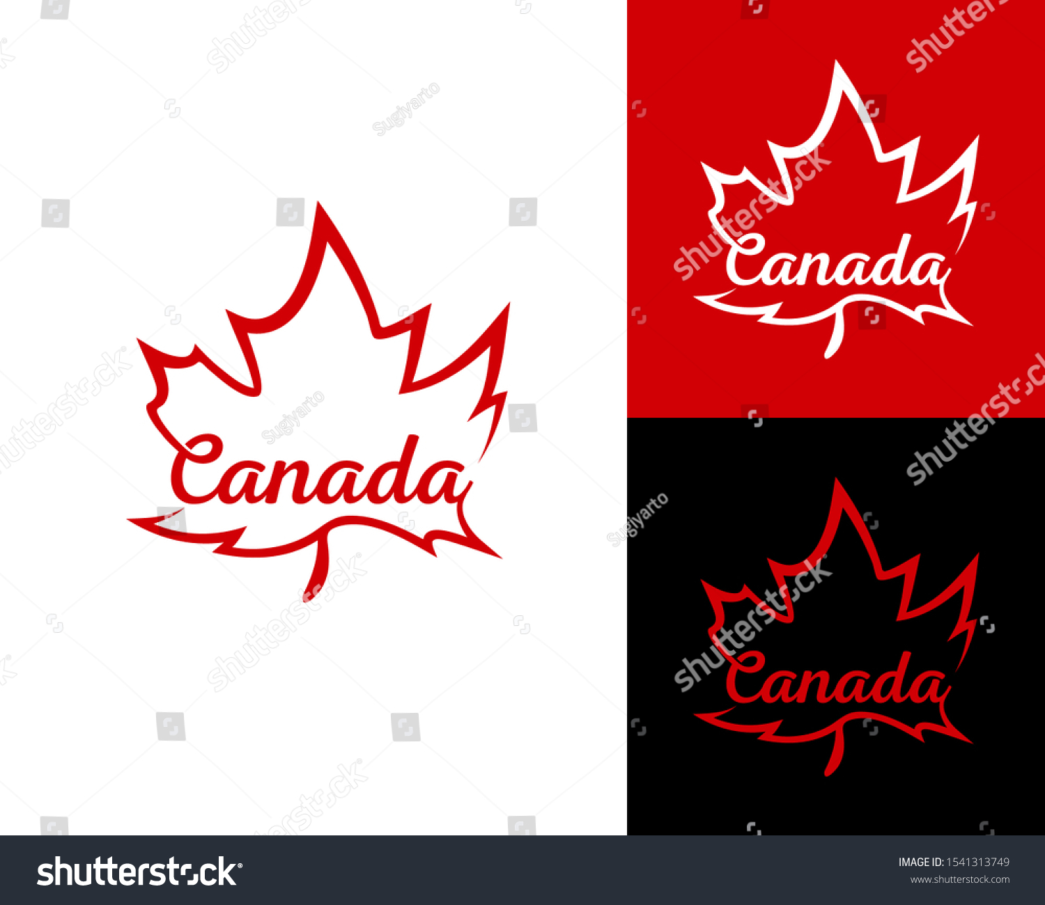 Canadian Maple Leaf Logo Maple Leaf Stock Vector (Royalty Free) 1541313749