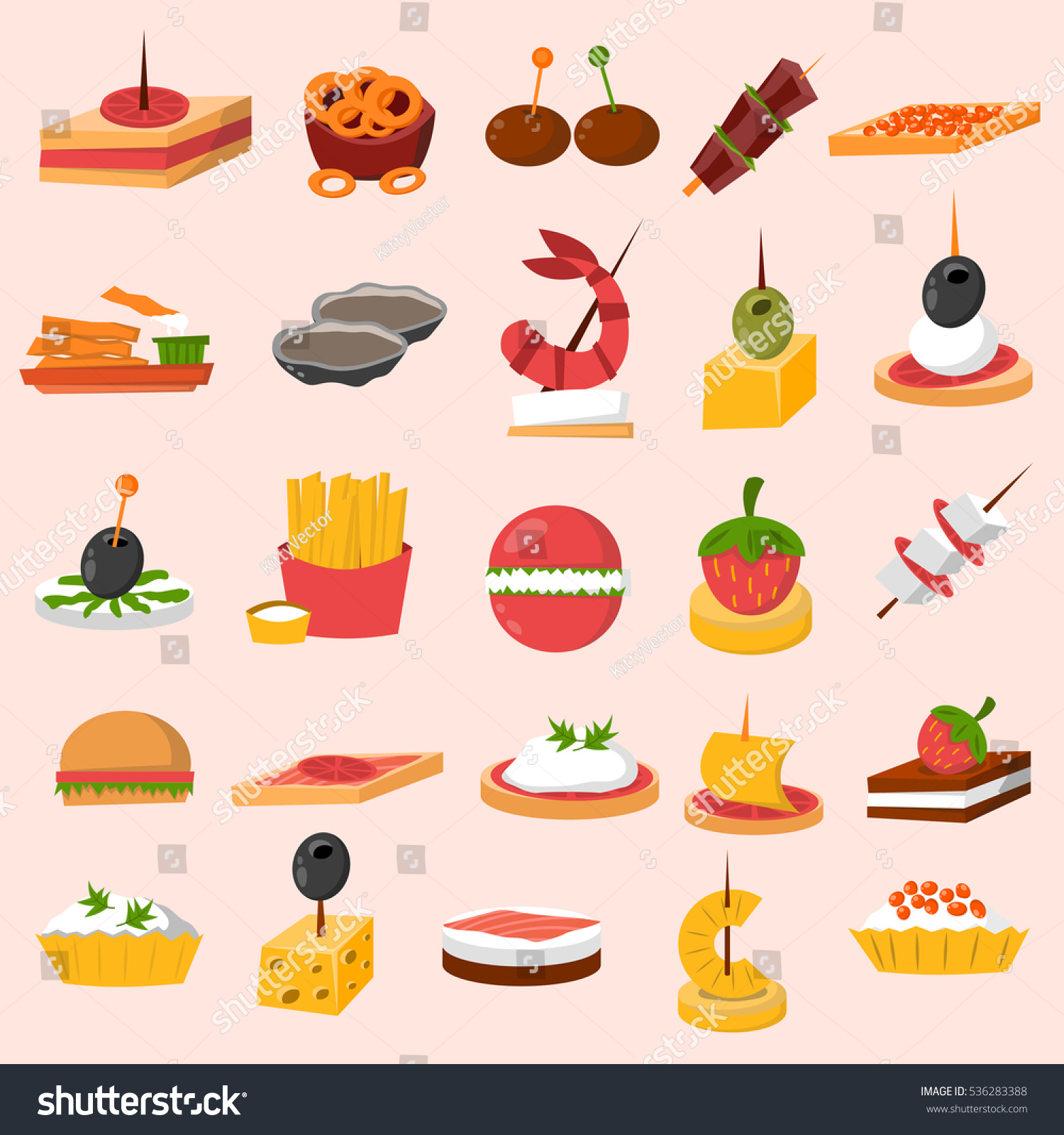 Collations de canapés - ensemble d'images : image vectorielle de stock ...