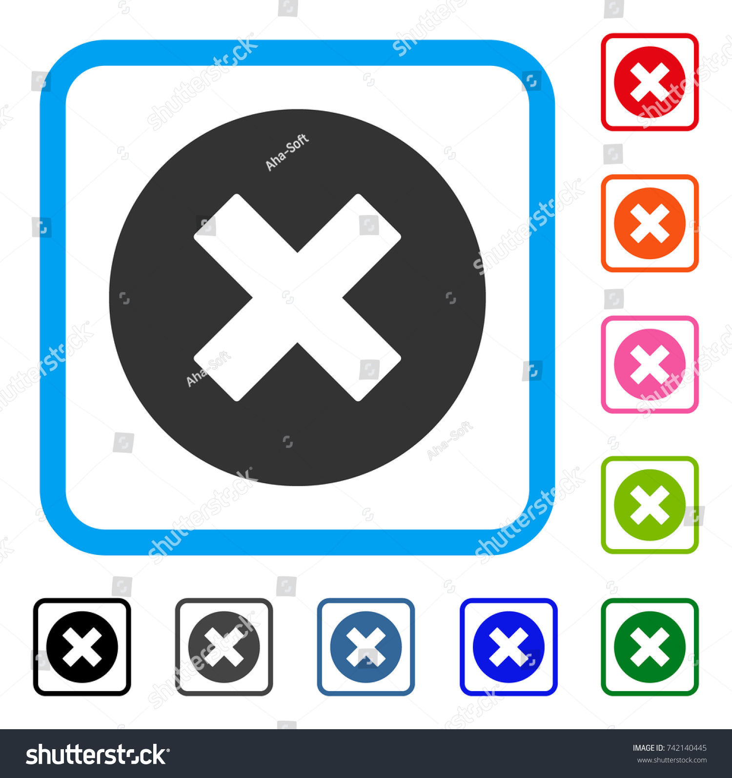 Cancel Icon Flat Grey Iconic Symbol Stock Vector (Royalty Free ...