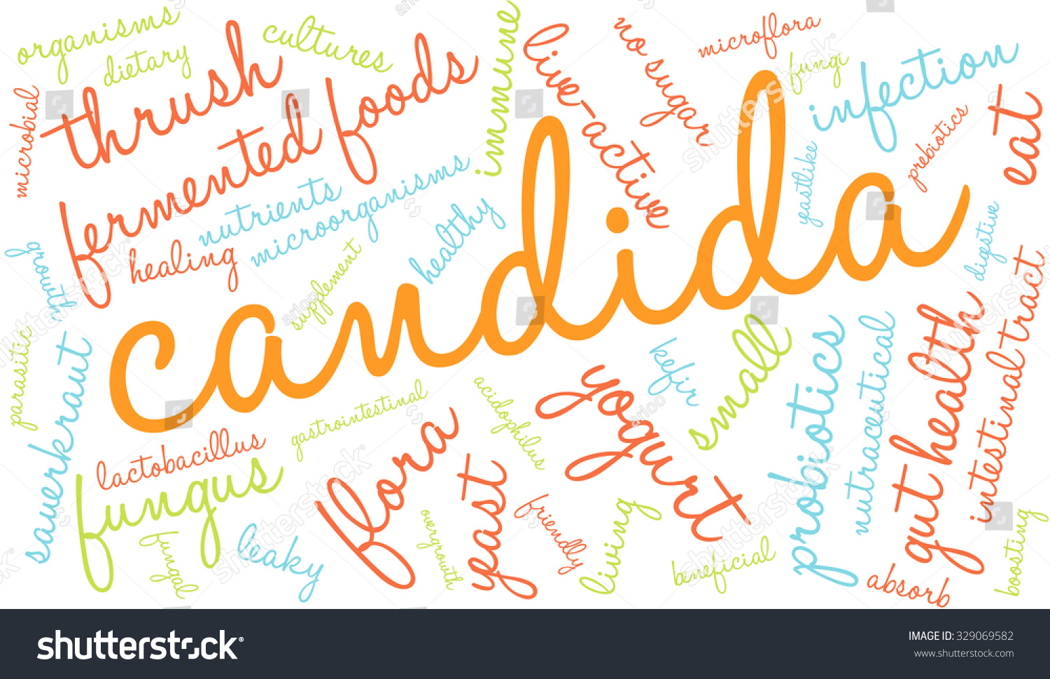 Candida Word Cloud On White Background Stock Vector (Royalty Free ...