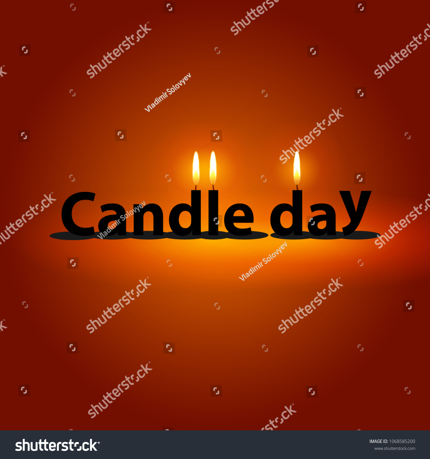 Candle Day Fire Shadow Stock Vector (Royalty Free) 1068585200 ...