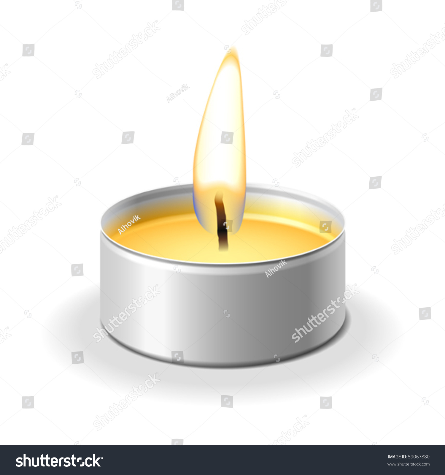 Candle On White Vector Stock Vector (Royalty Free) 59067880