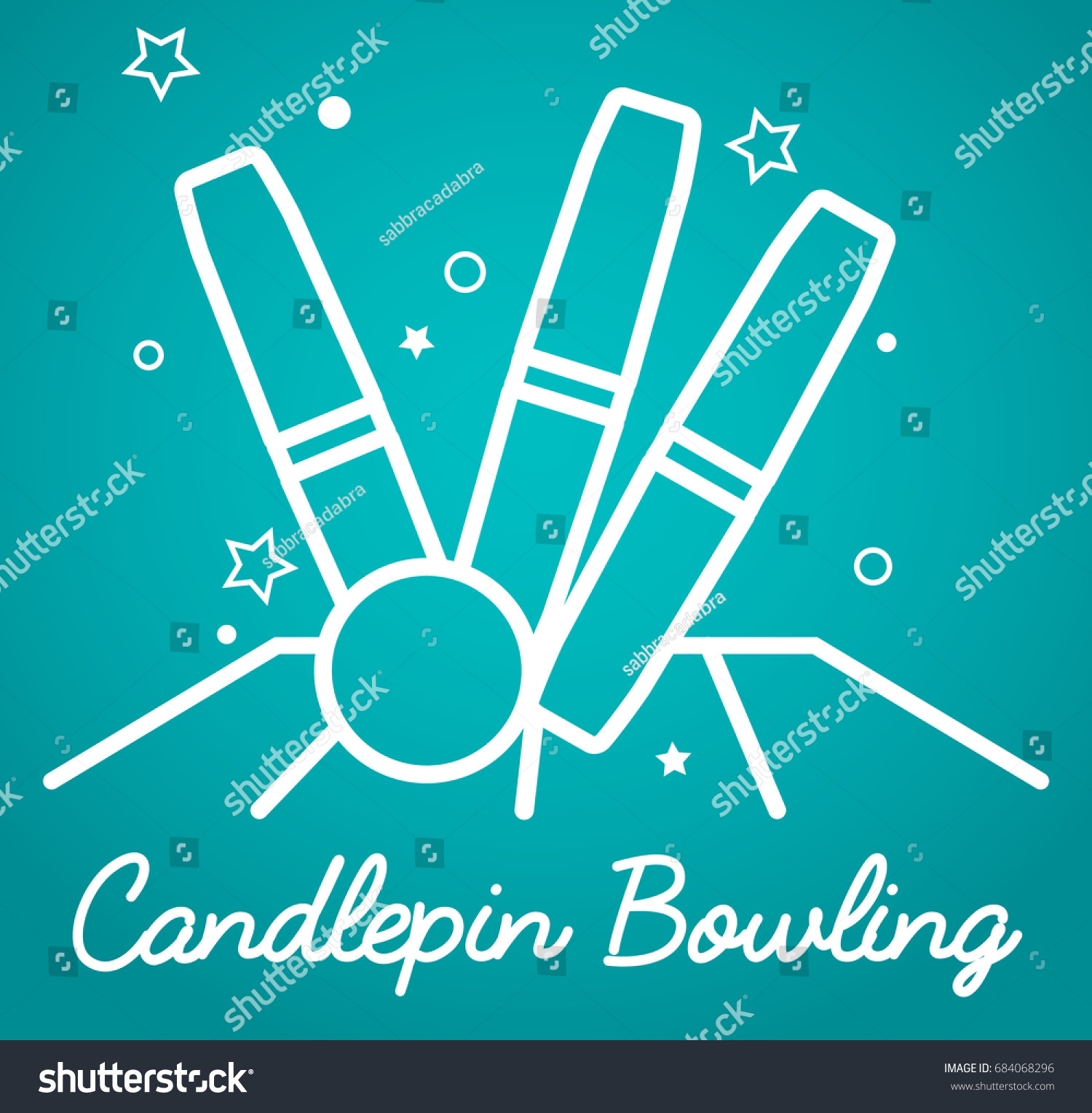 Candlepin Bowling Simple Vector Illustration Schematic Stock Vector ...