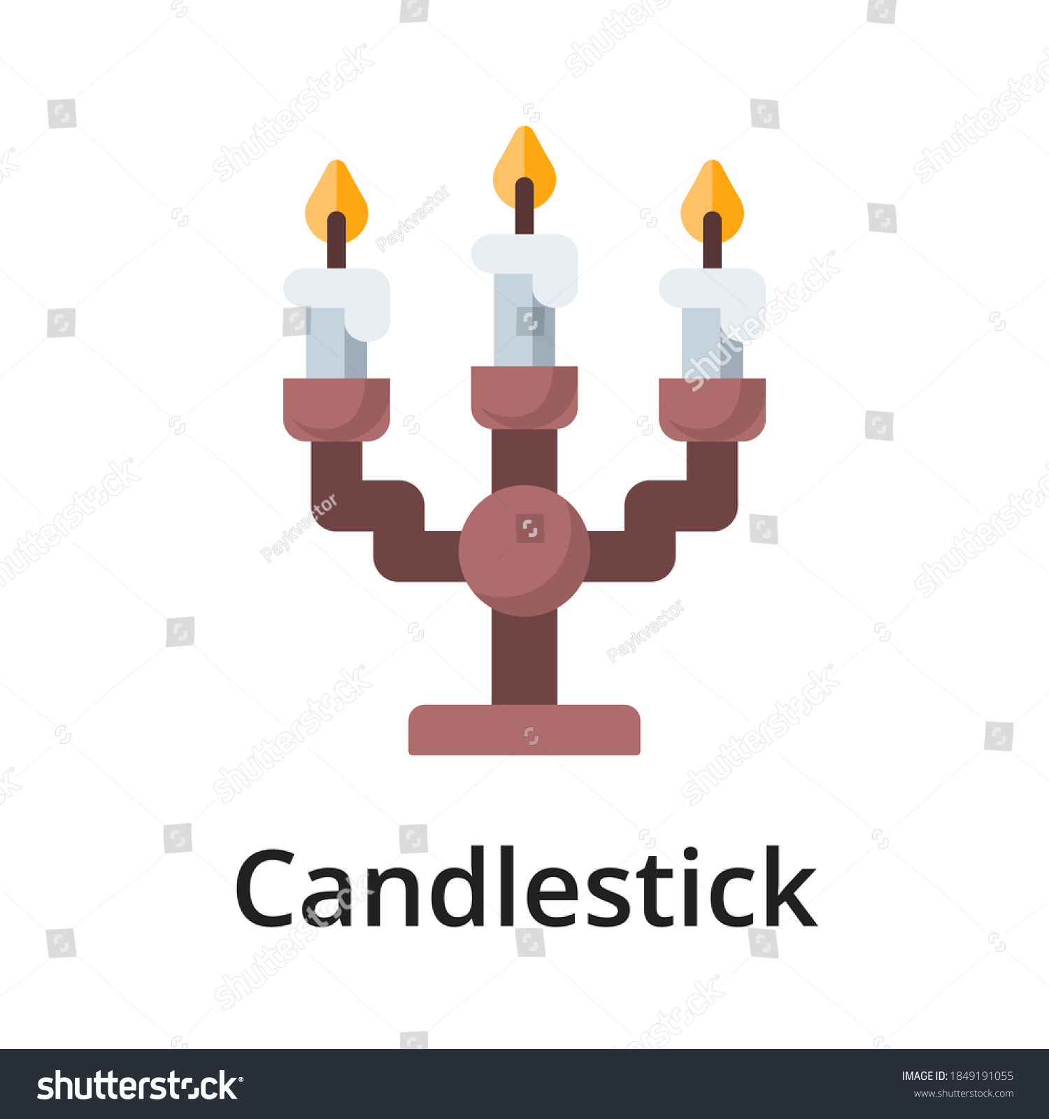 Candlestick Flat Vector Illustration Single Object Stock Vector ...