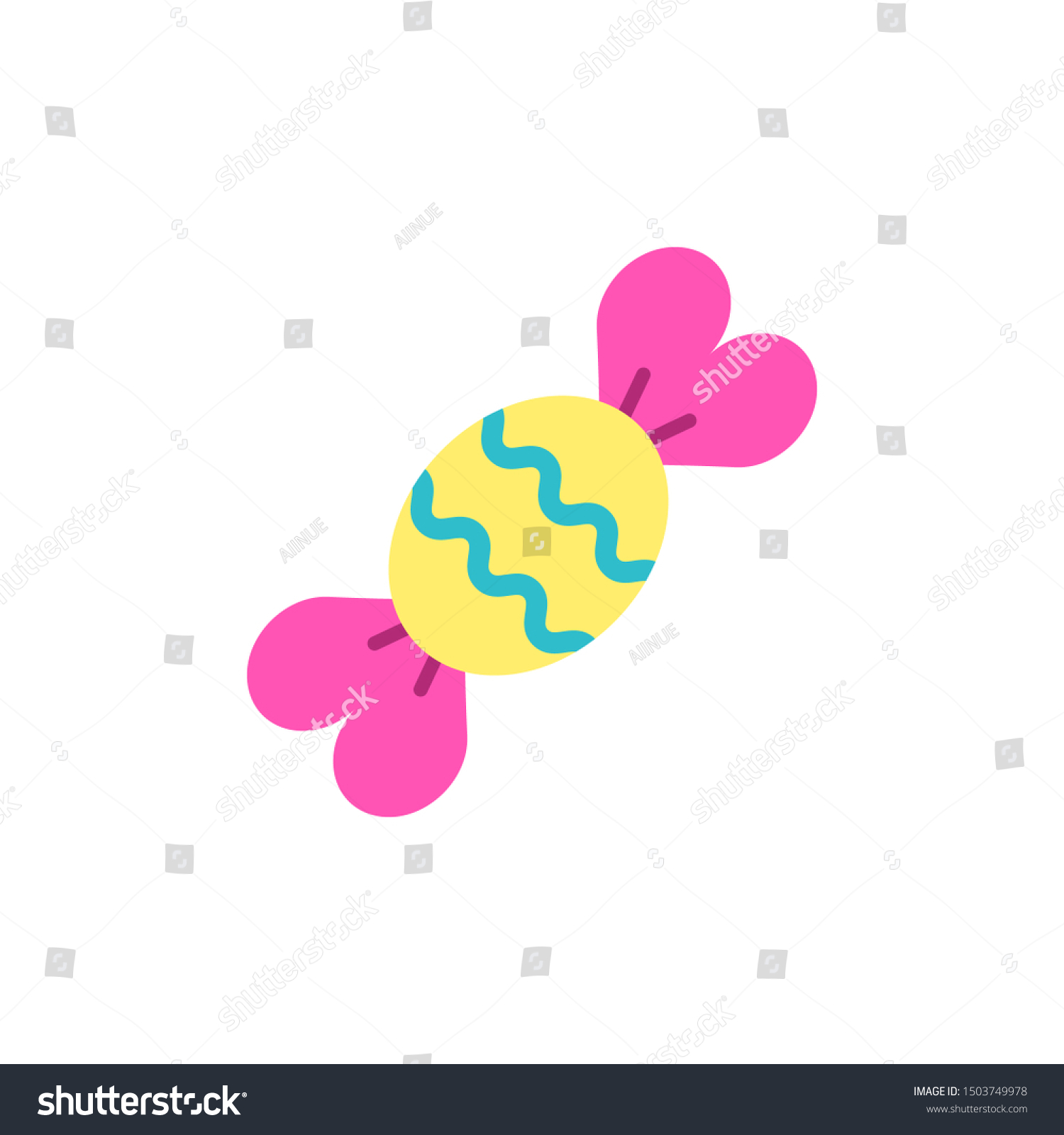 Candy Cartoon Flat Design Elementsvector Illustration Stock Vector ...