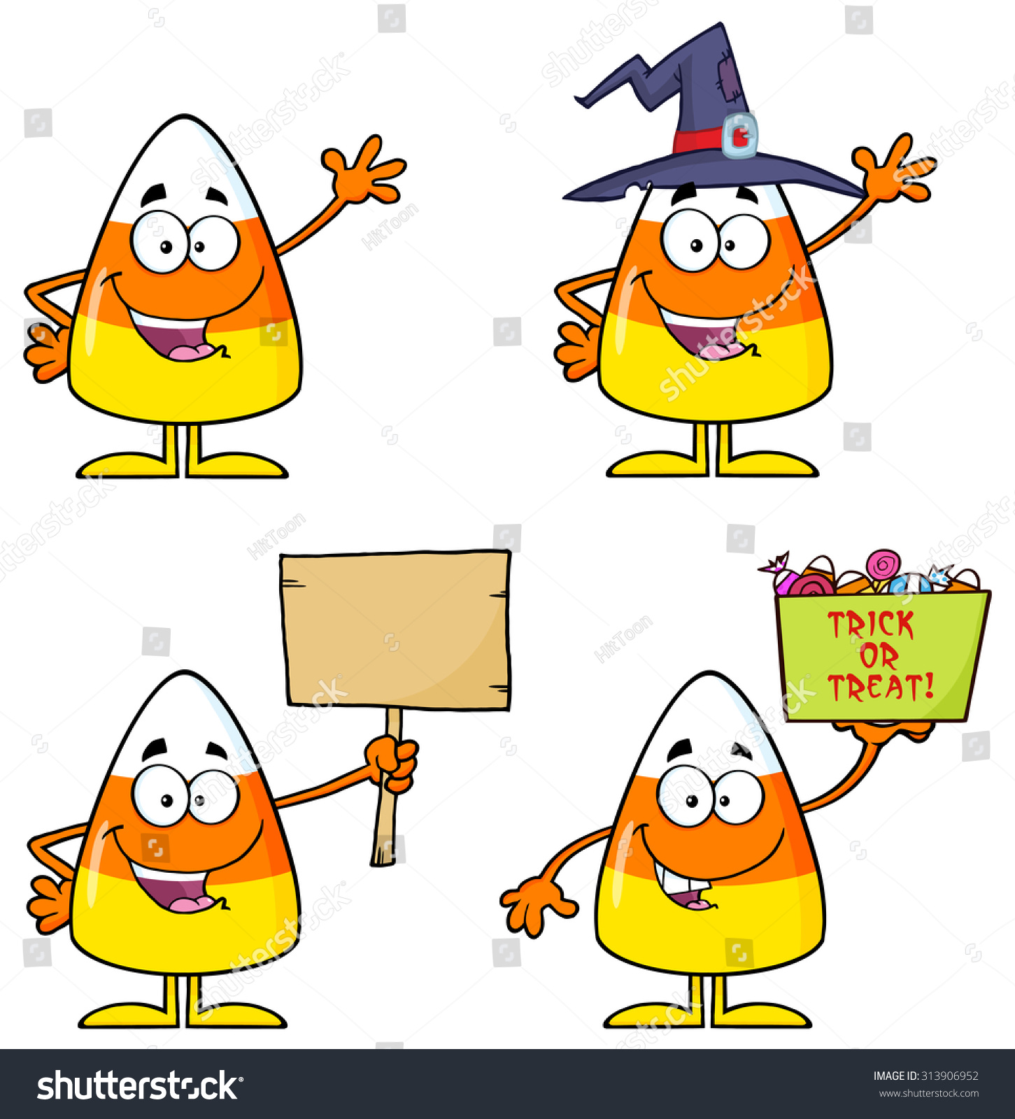 Candy Corn Cartoon Character 2 Vector Stock Vector 313906952 - Shutterstock