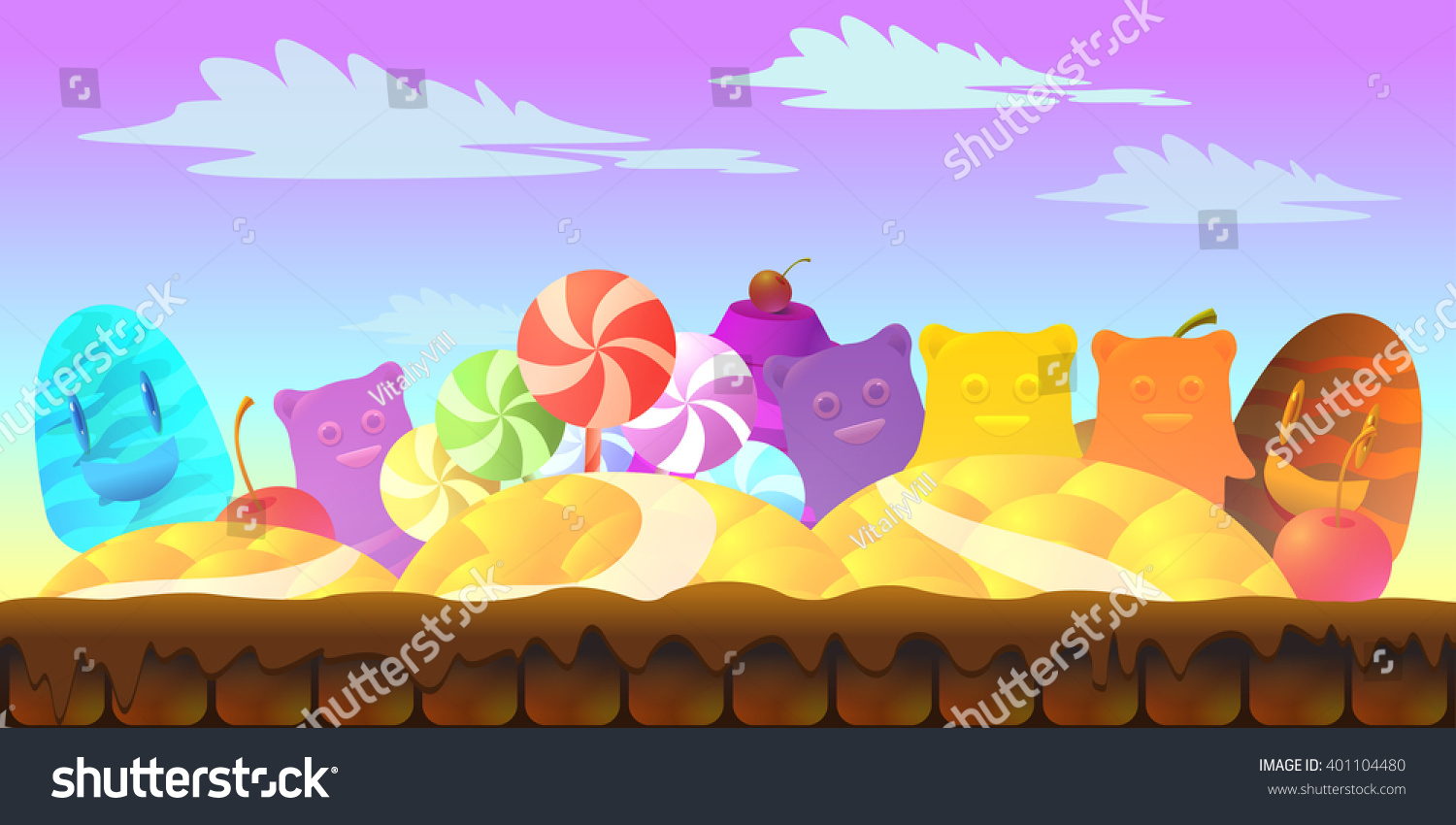 Candy Game Background 2d Game Application: เวกเตอร์สต็อก (ปลอดค่า ...