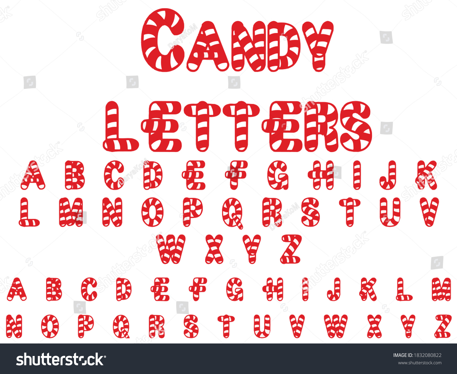 Candy Letters Alphabet Vector Illustration: เวกเตอร์สต็อก (ปลอดค่า ...