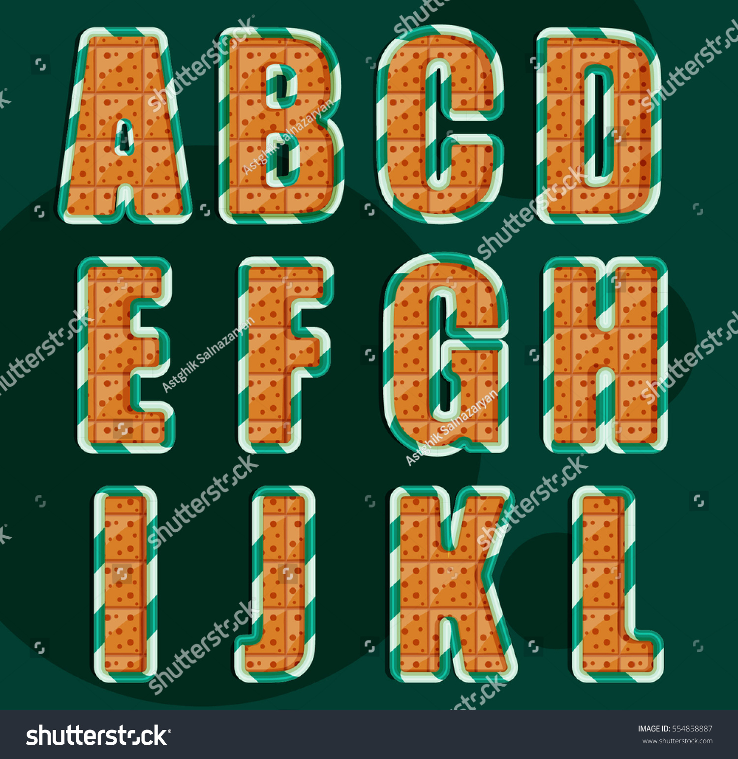 Candy Letters Set Part 1 Stock Vector (Royalty Free) 554858887