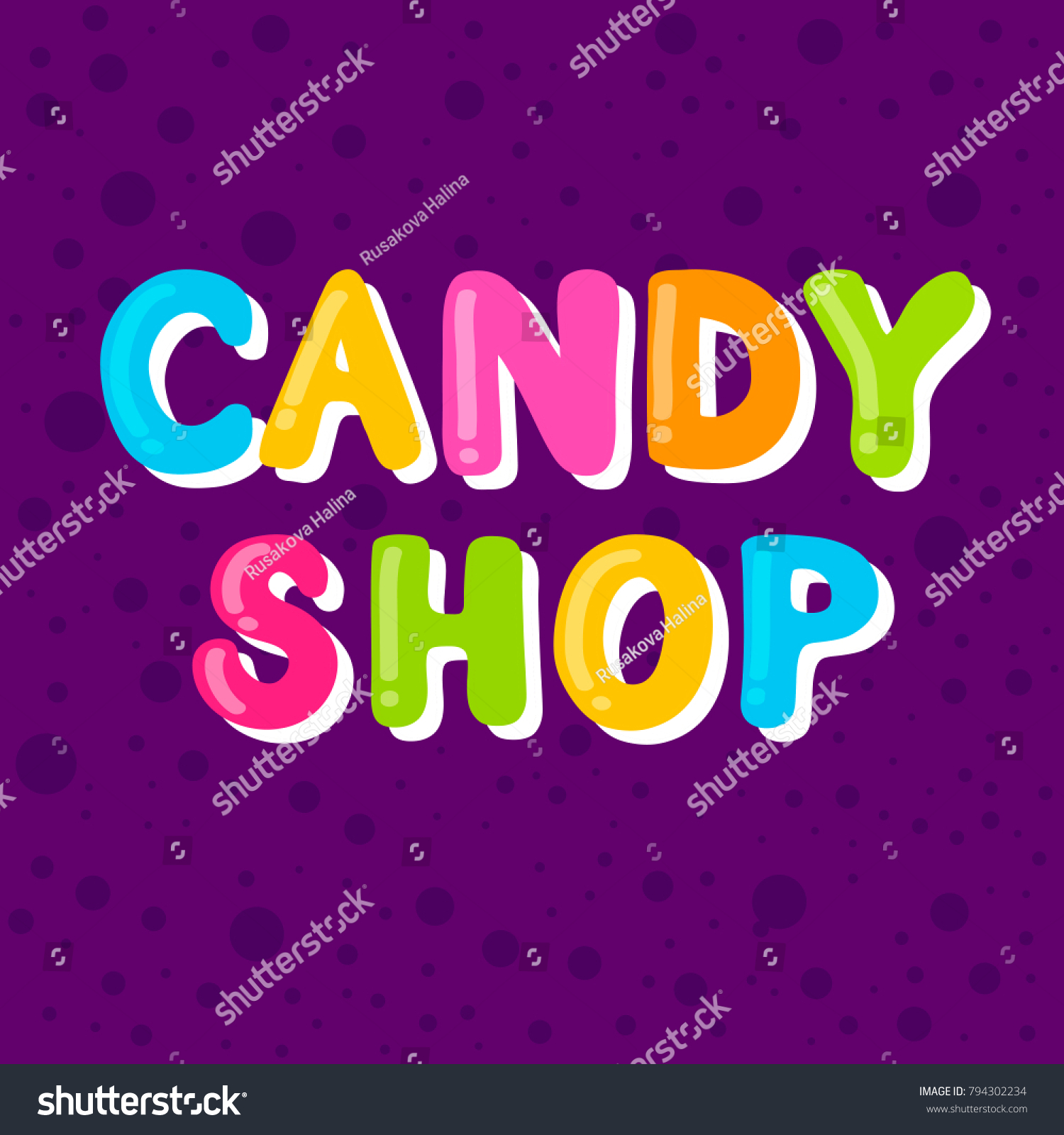 Candy Shop Cartoon Bubble Lettering Vector: Vector có sẵn (miễn phí bản ...
