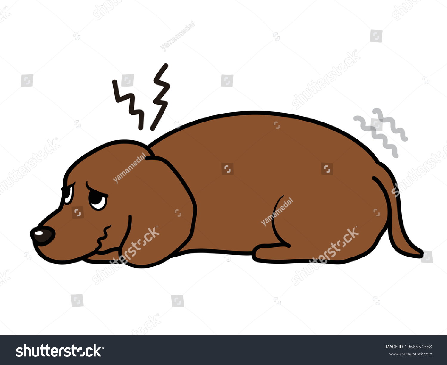 Canine Cervical Disc Herniated Dachshund Stock Vector (Royalty Free ...