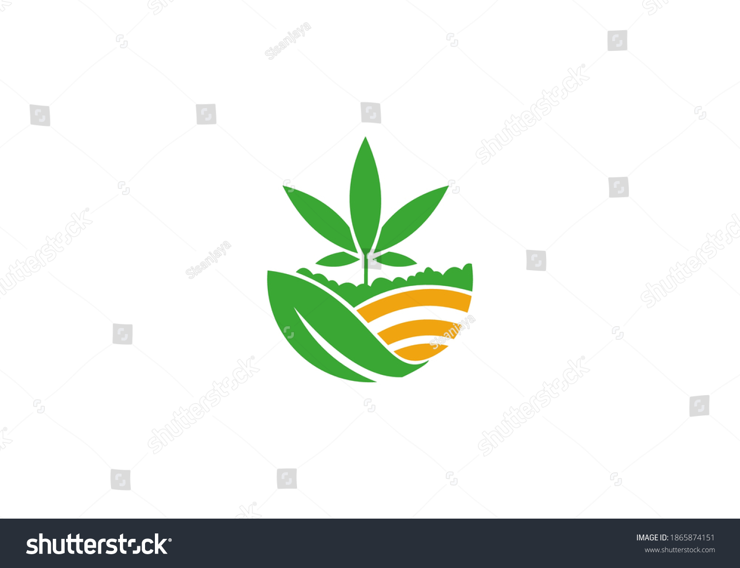 Cannabis Farm Logo Vector Design Stock Vector (Royalty Free) 1865874151 ...