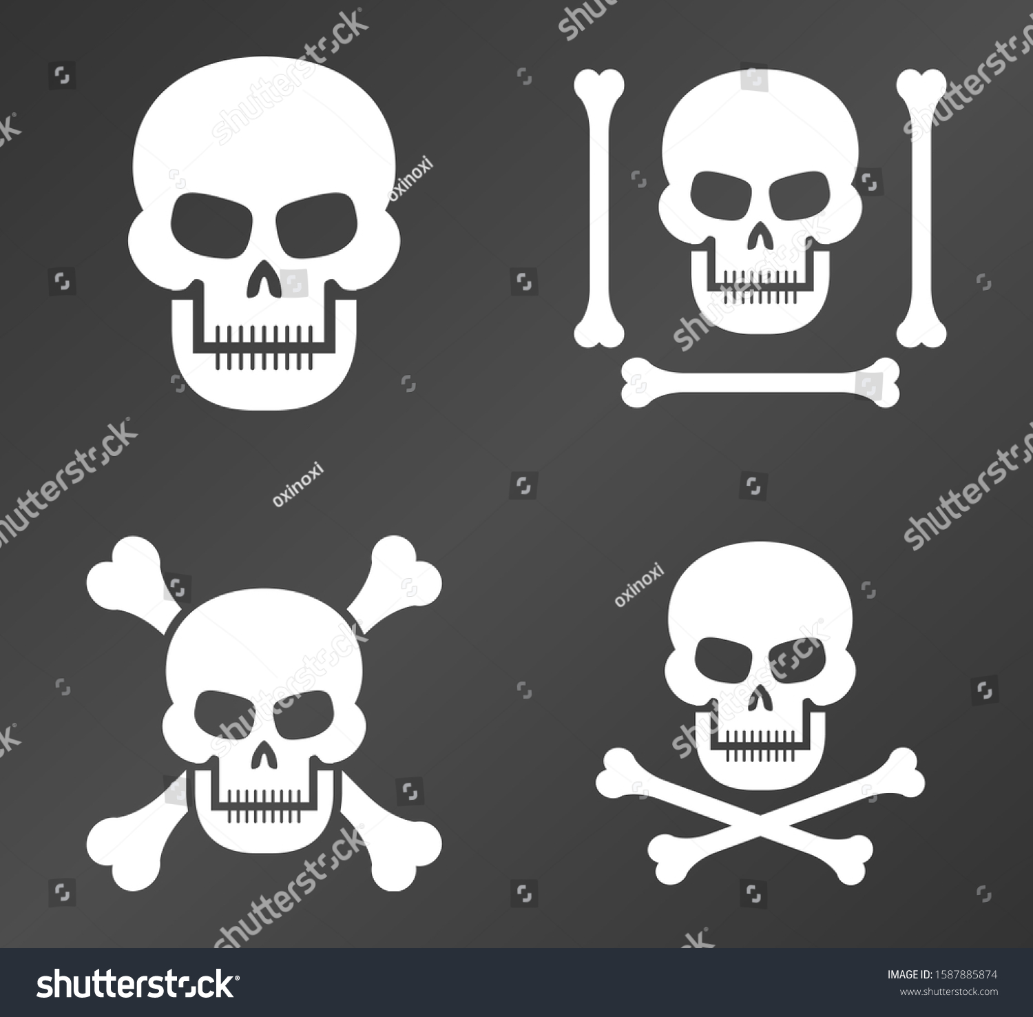Cannibal Symbol Skull Bones Vector Illustration: vector de stock (libre ...