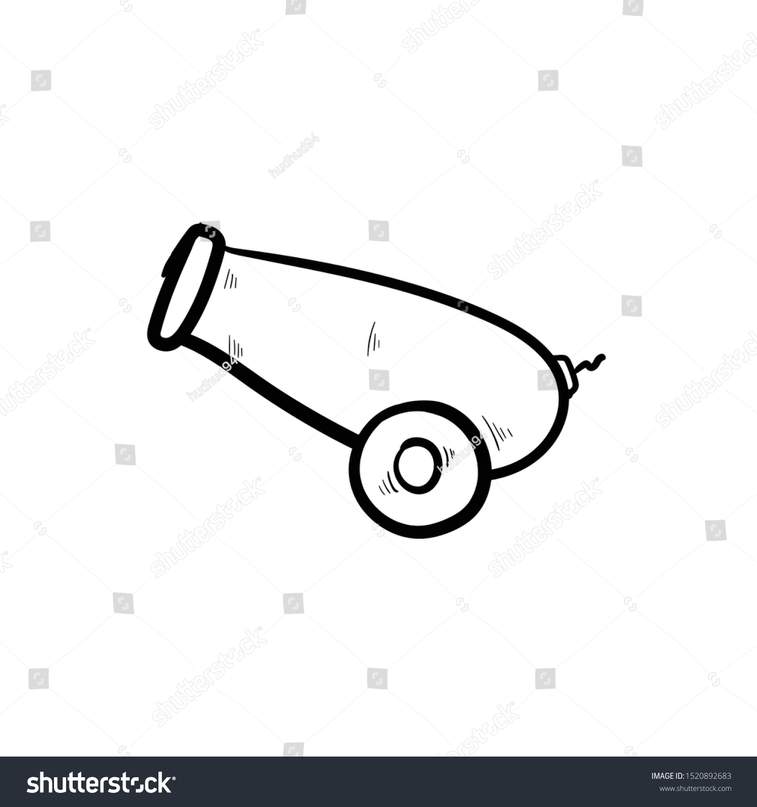 Cannon Doodle Hand Drawing Icon Vector: เวกเตอร์สต็อก (ปลอดค่าลิขสิทธิ์ ...