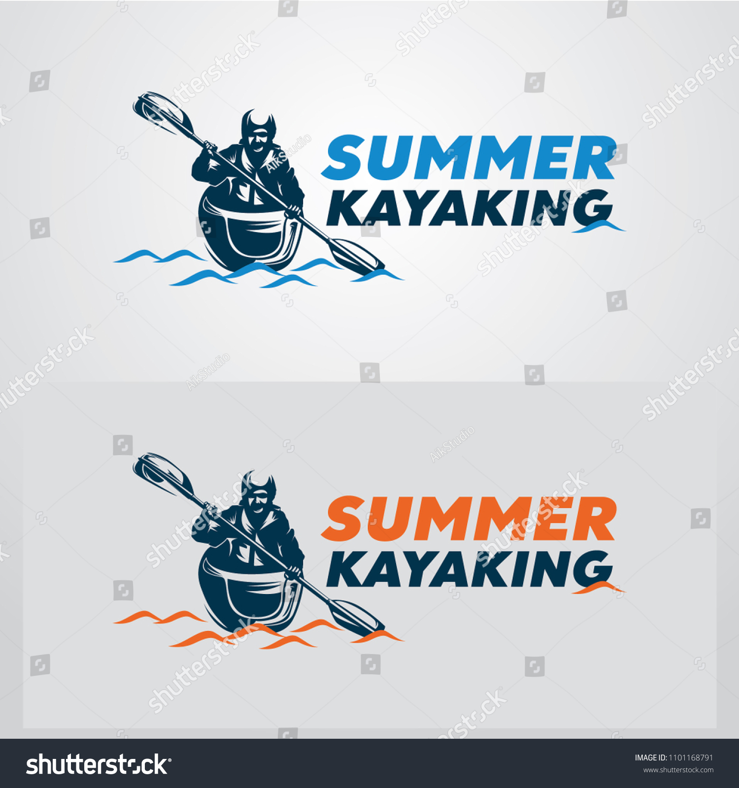 Canoe Kayaking Logo Designs Template Stock Vector (Royalty Free) 1101168791