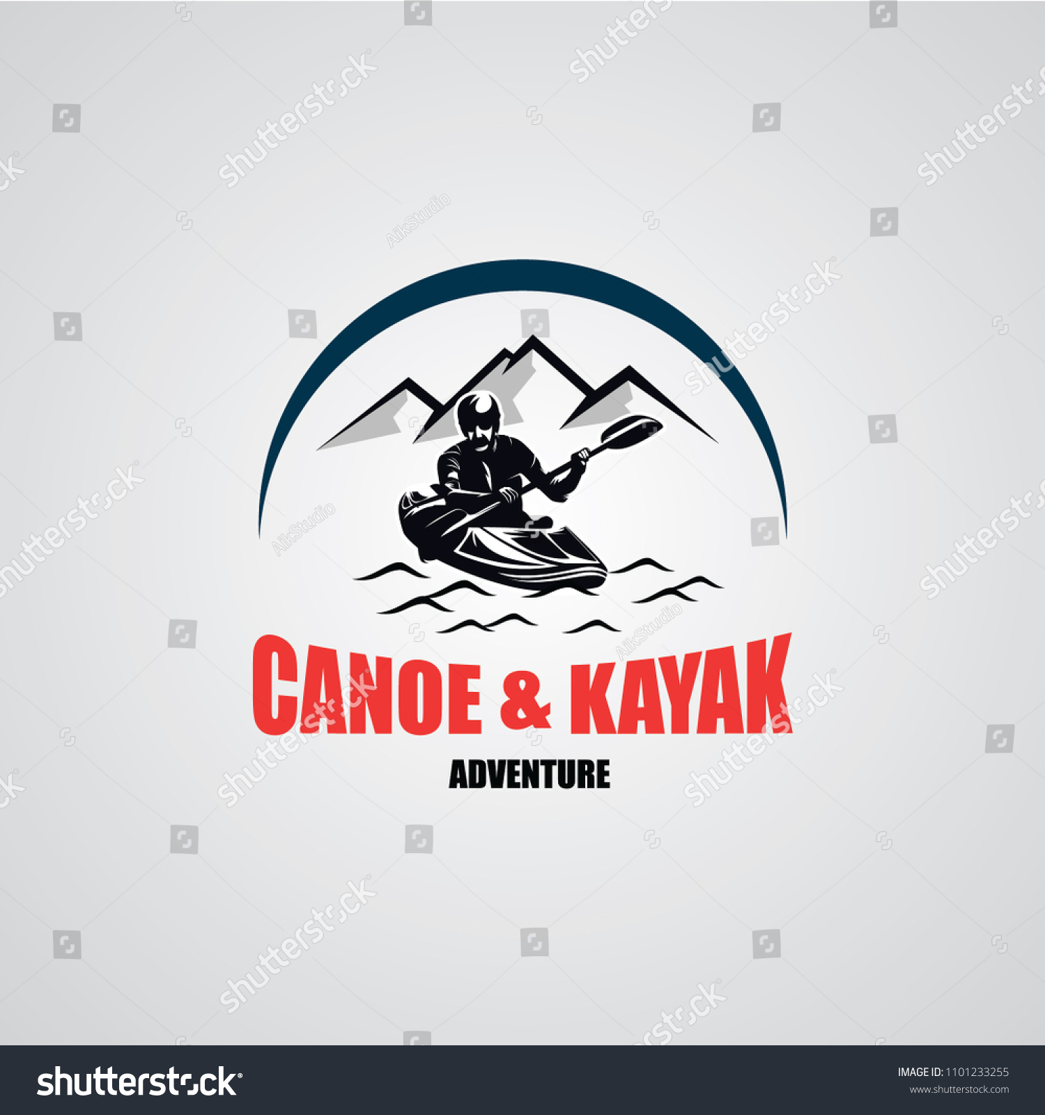 Canoe Kayaking Logo Designs Template Stock Vector (Royalty Free) 1101233255