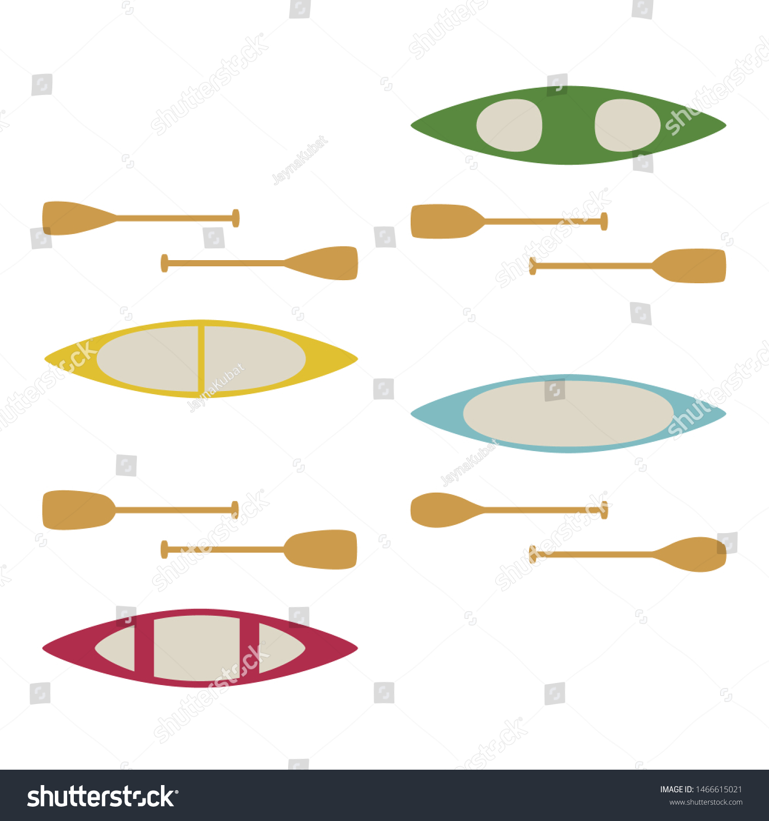 Canoe Types Set Vector Illustration Stock Vector (Royalty Free) 1466615021